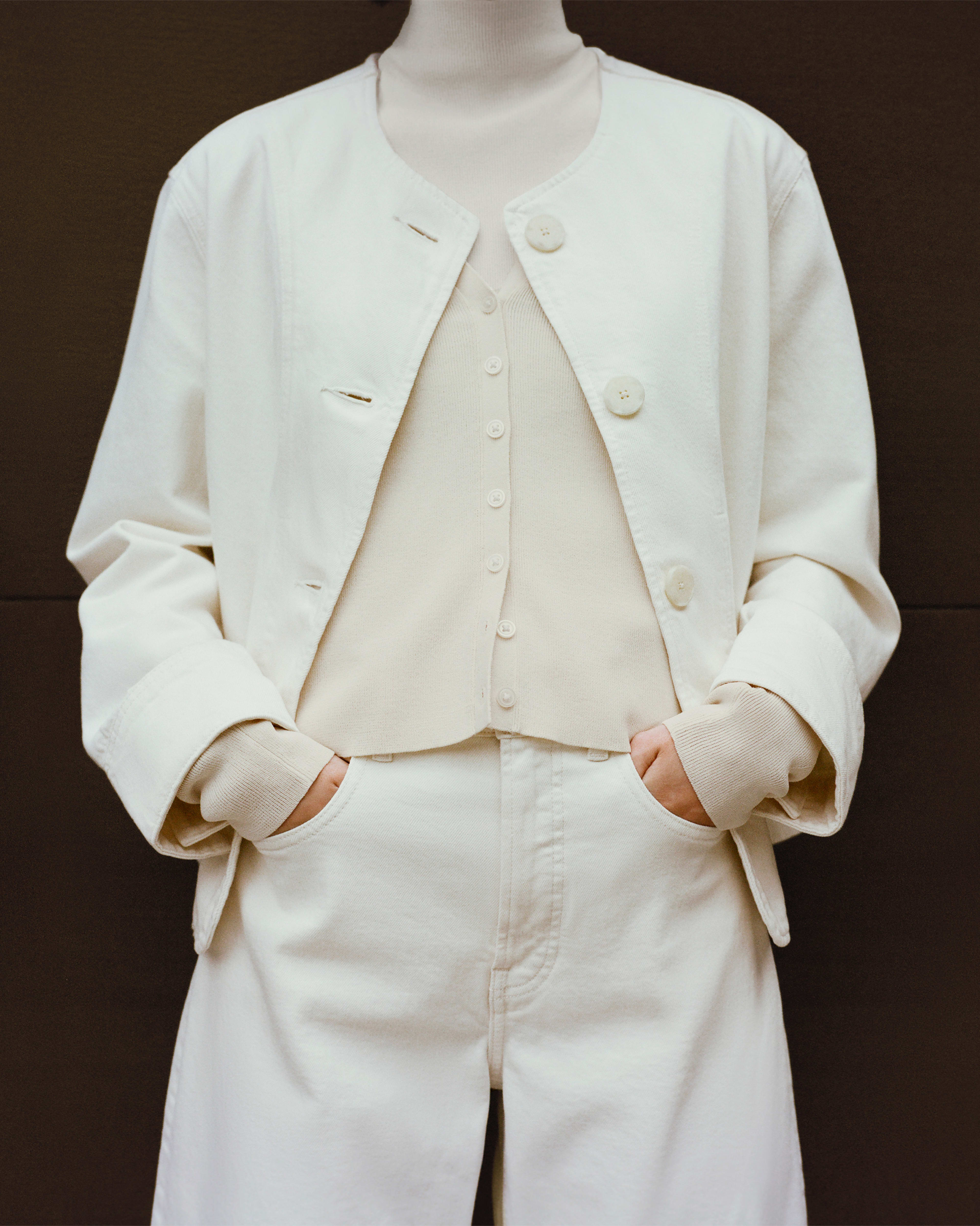 The Denim Barrel Jacket Calico Ecru – Everlane