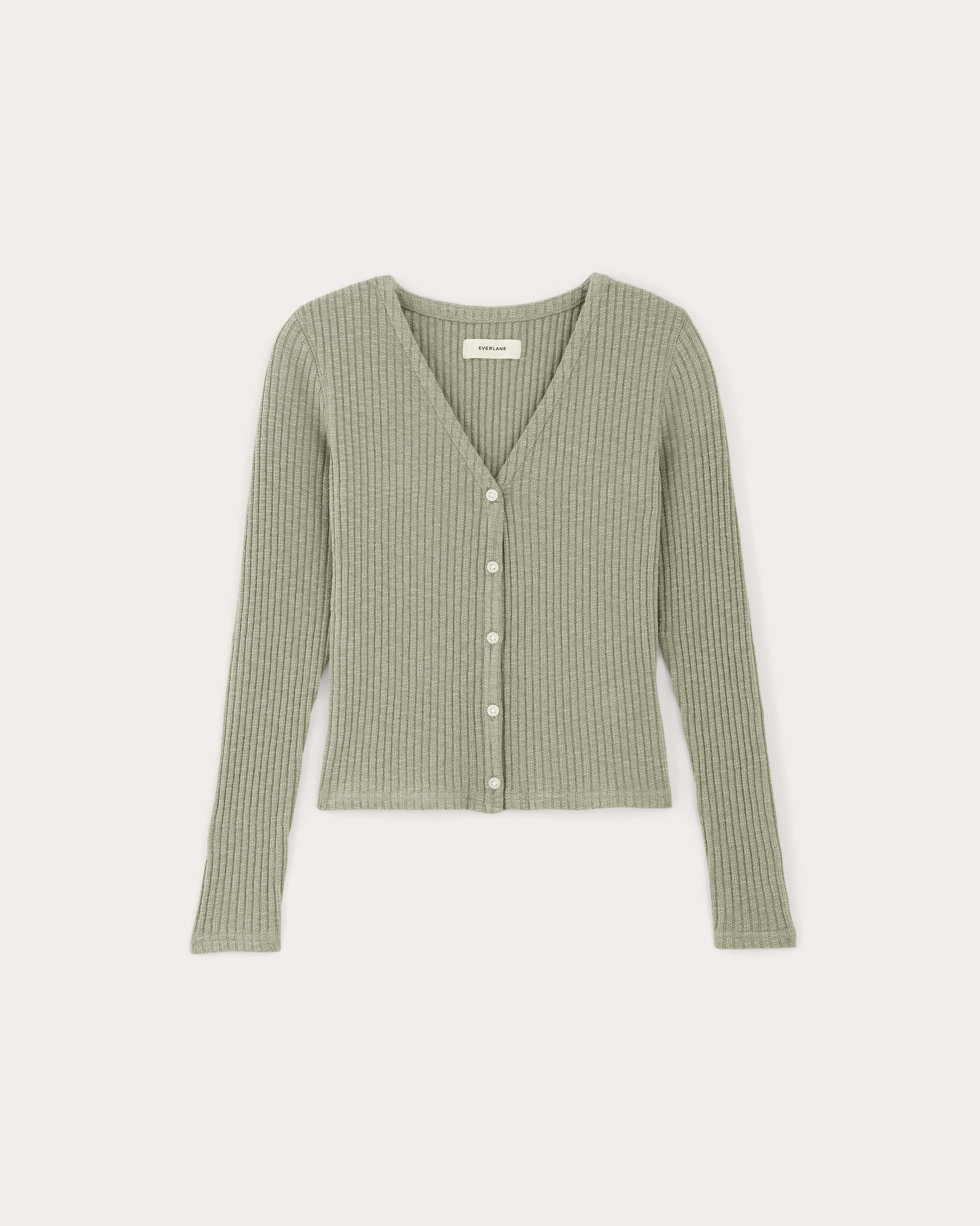 The Cozy-Rib Cardigan Sage Green – Everlane