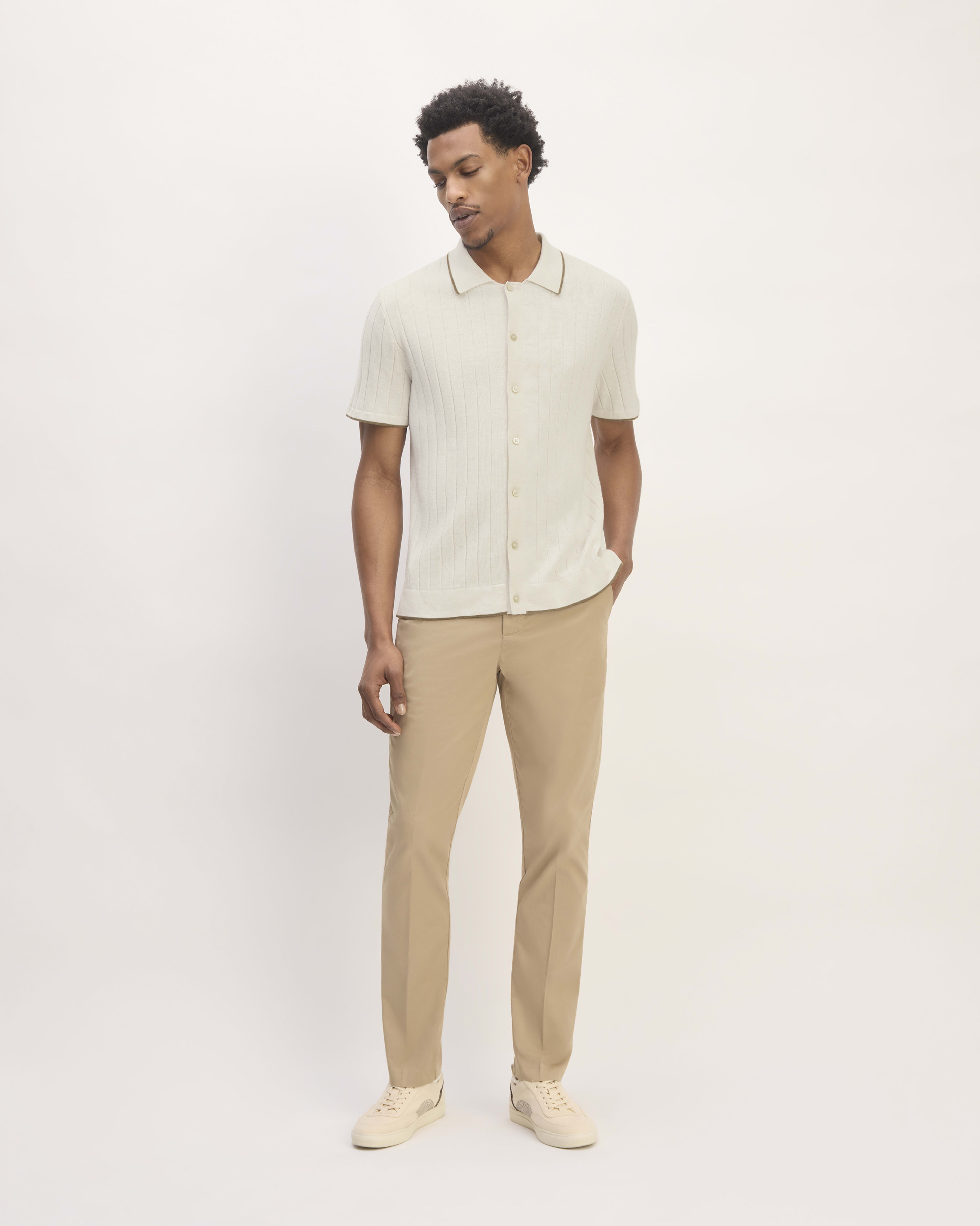 The No-Sweat Button-Down Polo Heathered Canvas – Everlane