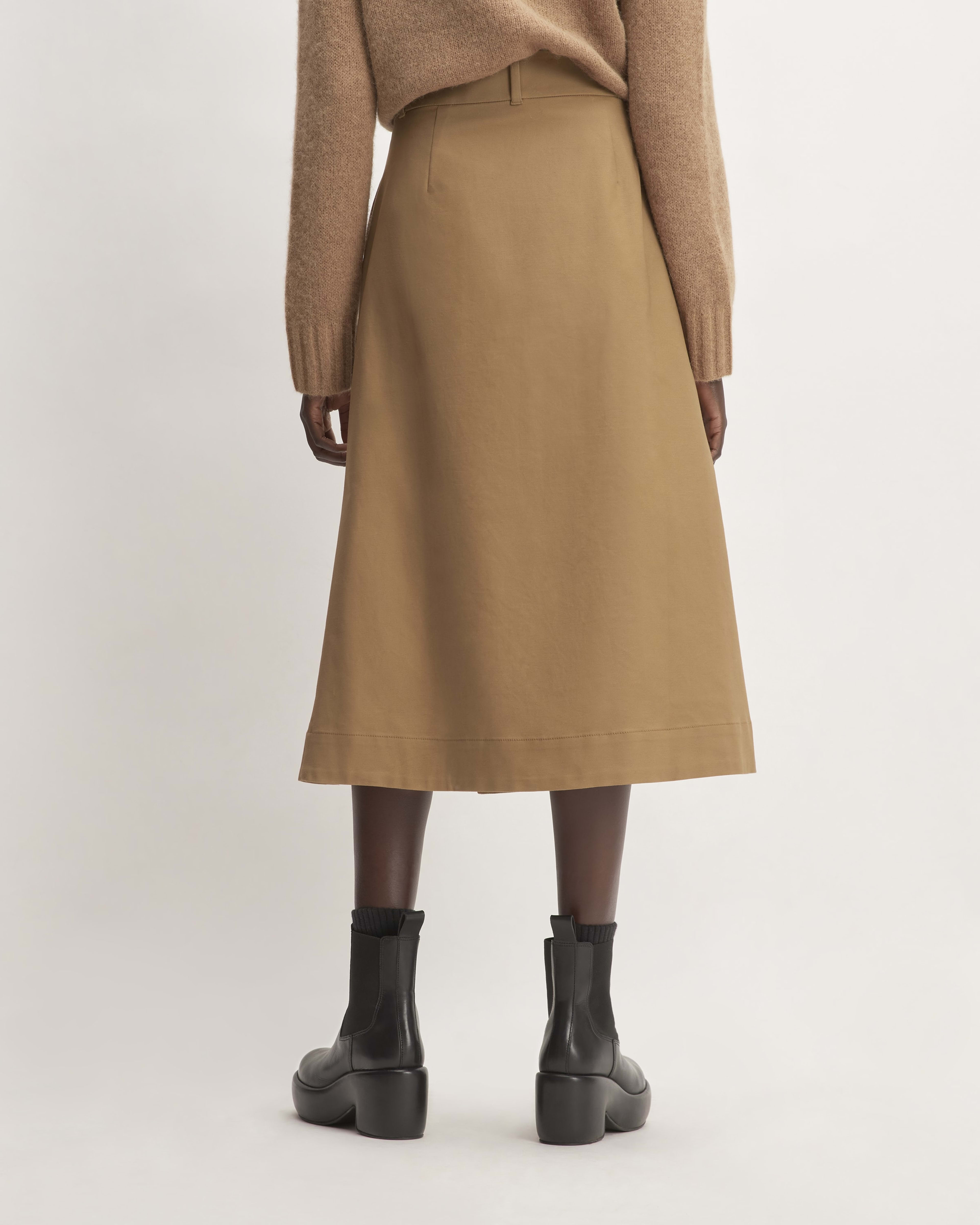 The Structured Cotton A-Line Skirt Toasted Coconut – Everlane