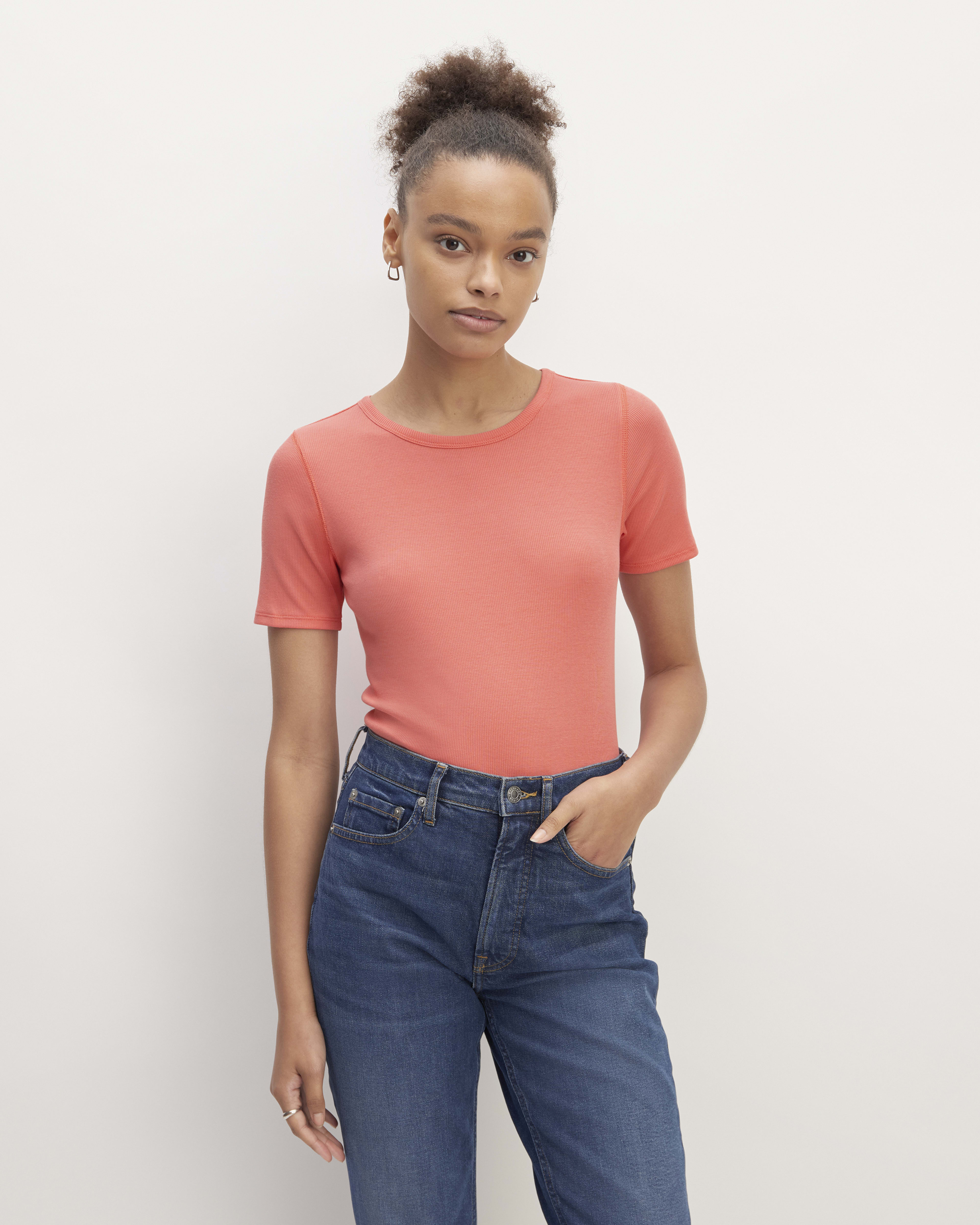 The Luxe Rib Crew | Coral – Everlane