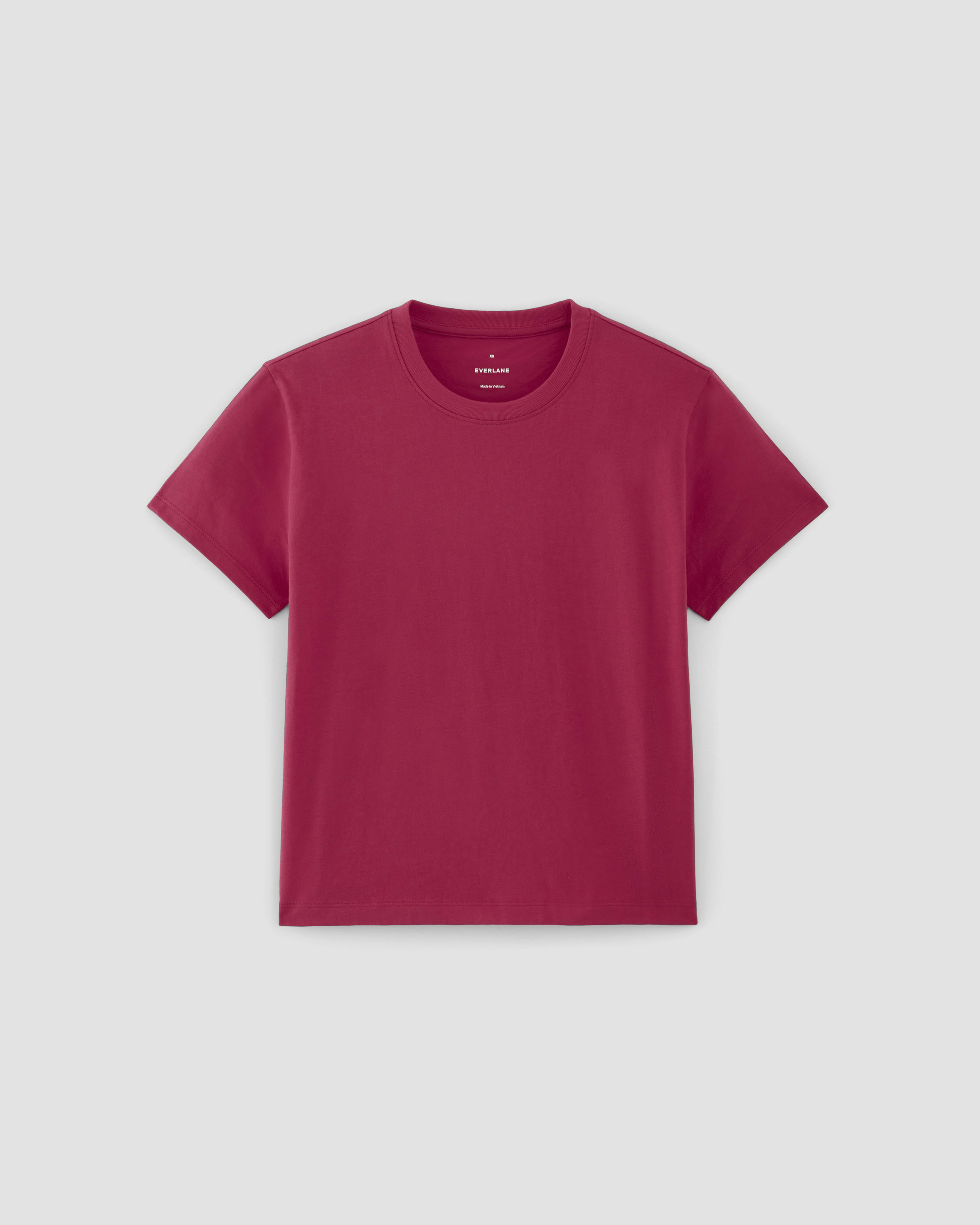 The Box-Cut Tee in Essential Cotton | Red Currant | No Pocket – Everlane