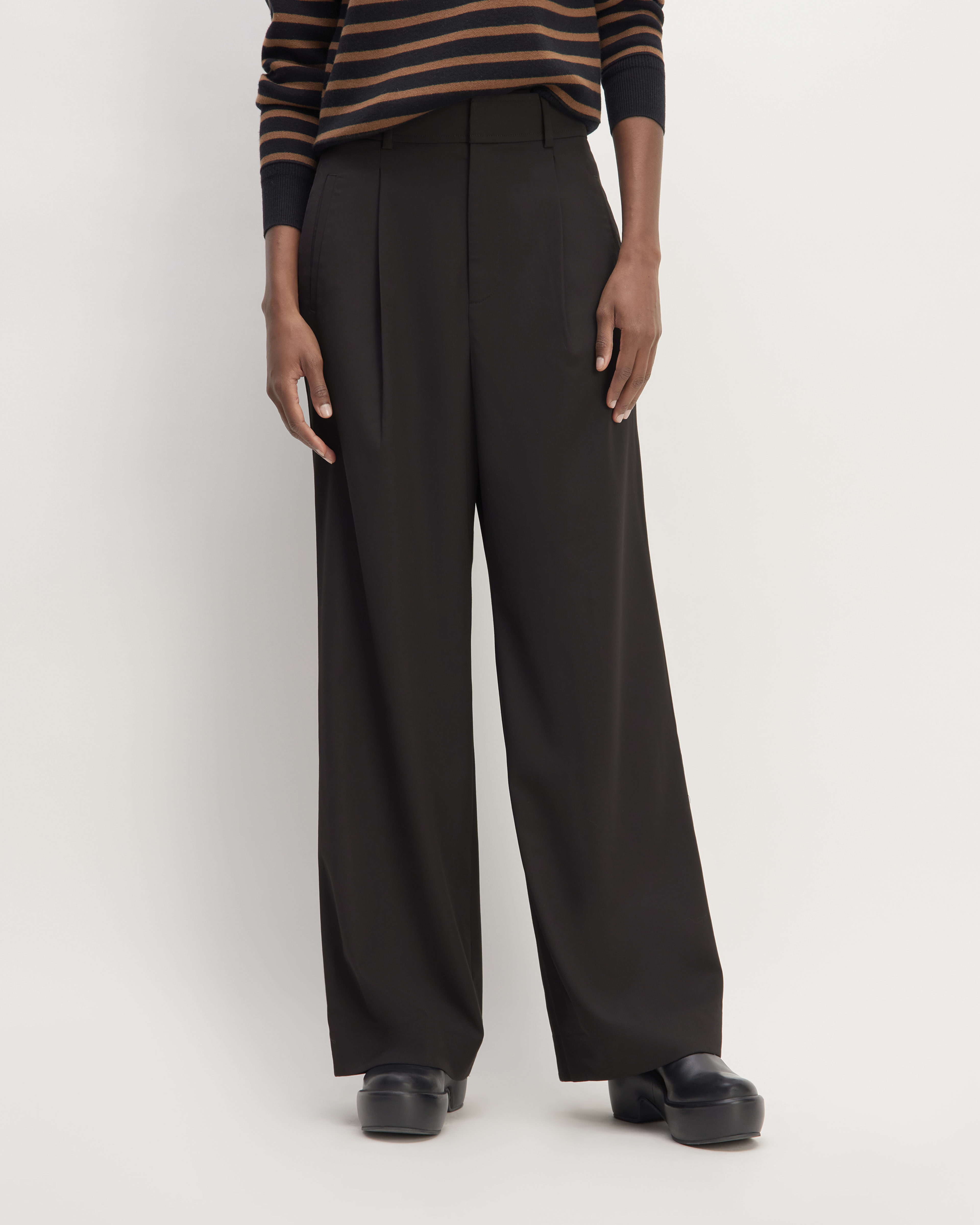 The Italian Wool Way-High® Drape Pant Black – Everlane