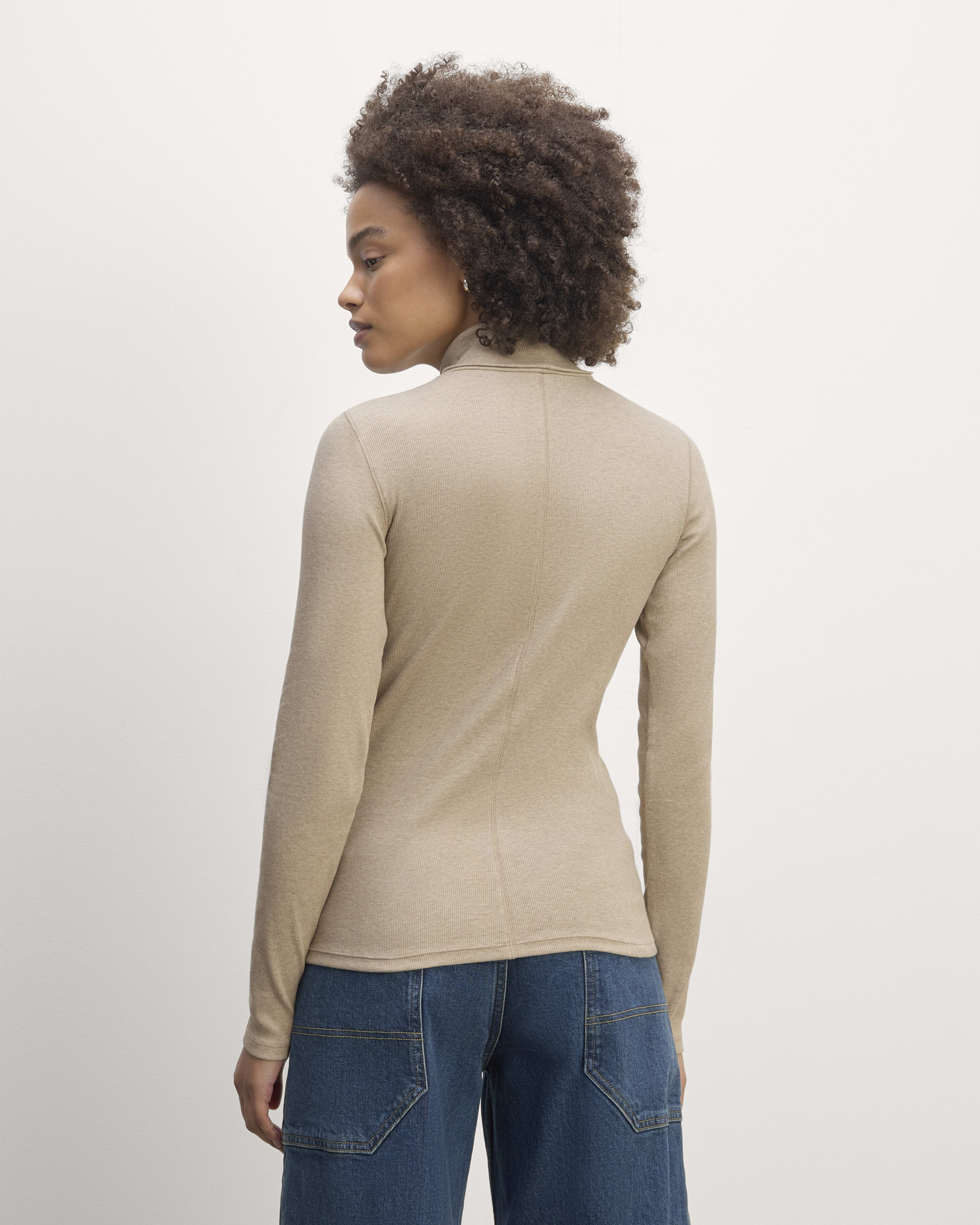 The Luxe Rib Turtleneck | Heathered Tan – Everlane