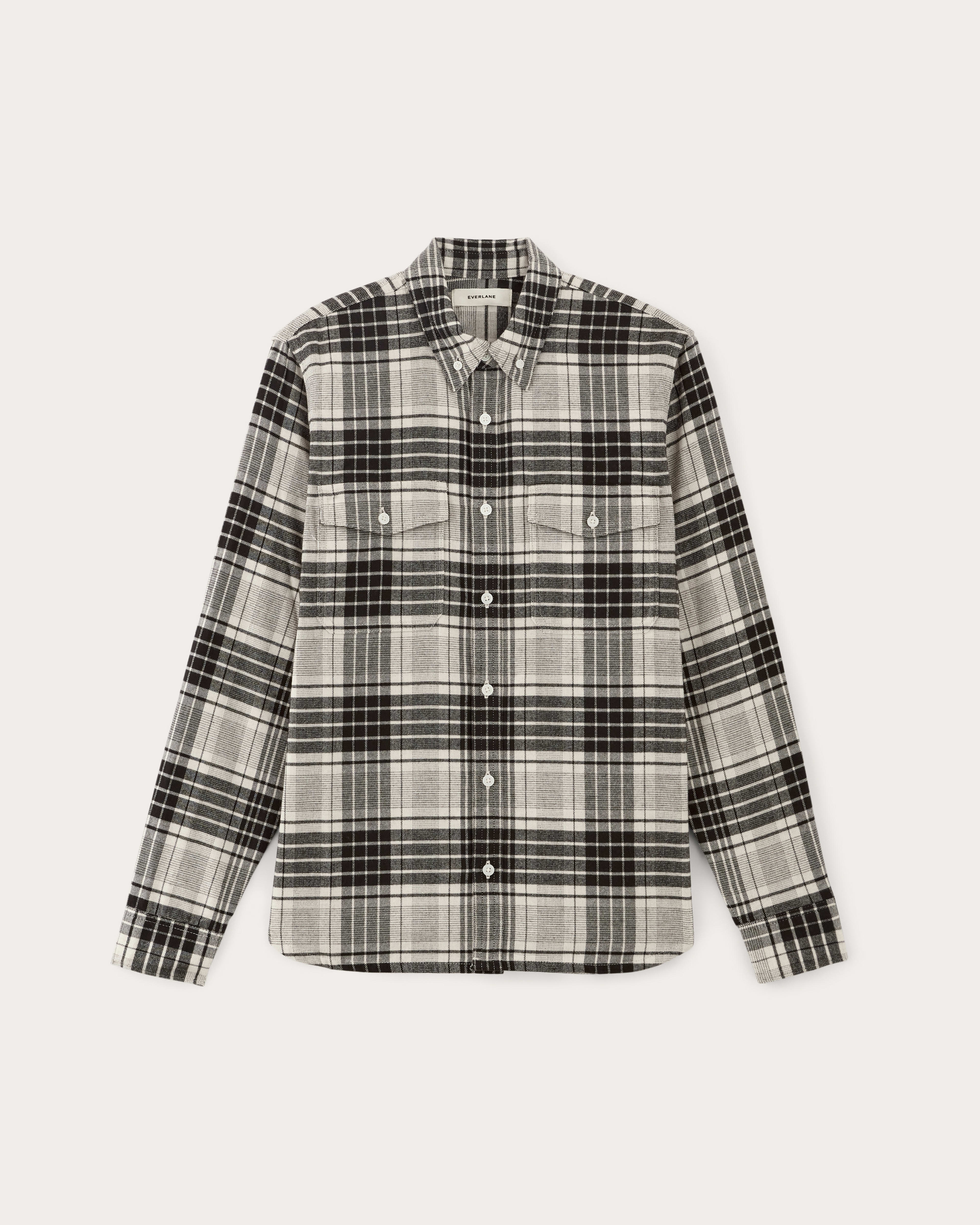 The Brushed Flannel Shirt | Light Heather Oat / Black – Everlane