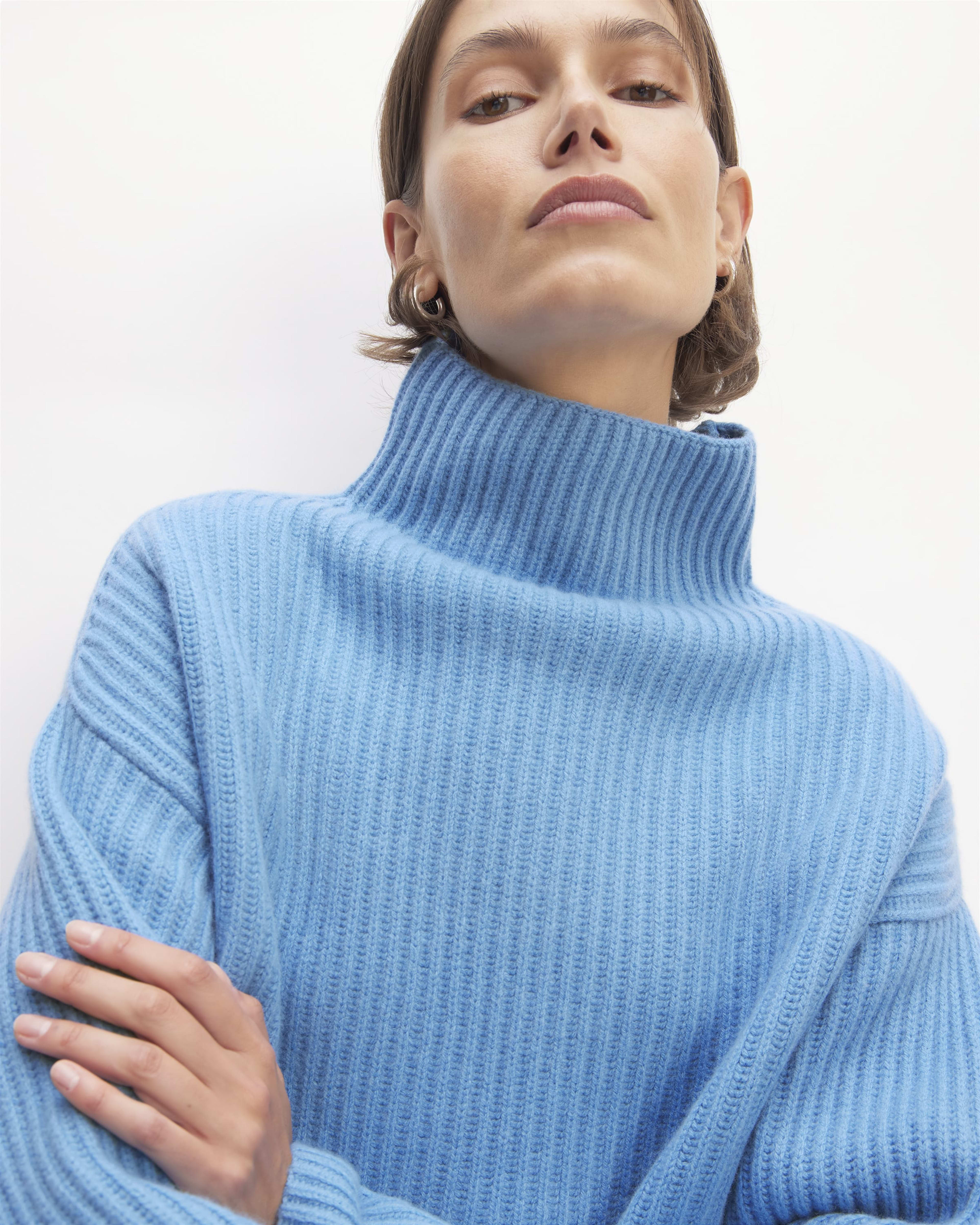 The Felted Merino Funnel-Neck Pullover | Heritage Blue – Everlane
