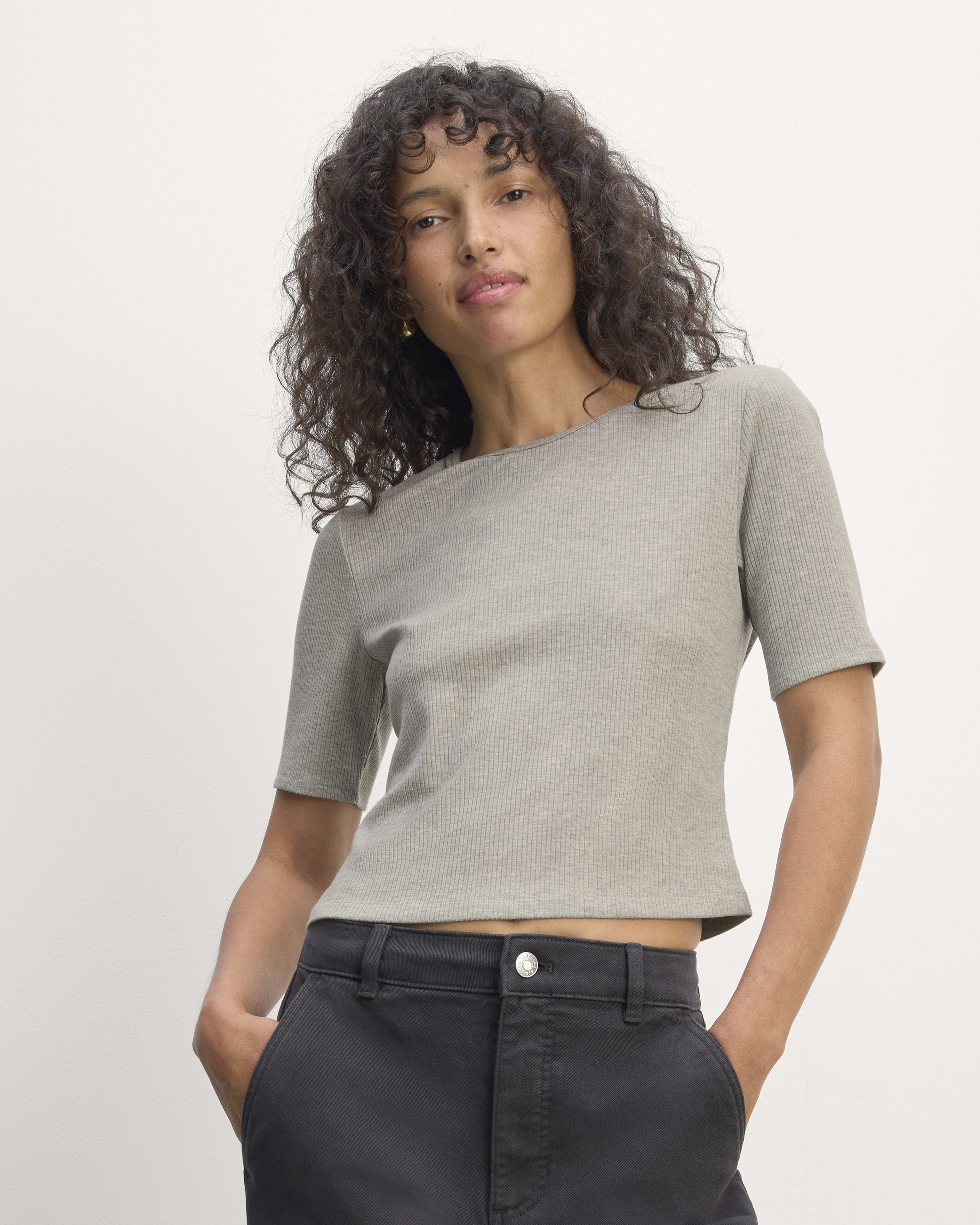 The Shimmy Tee Heathered Grey – Everlane