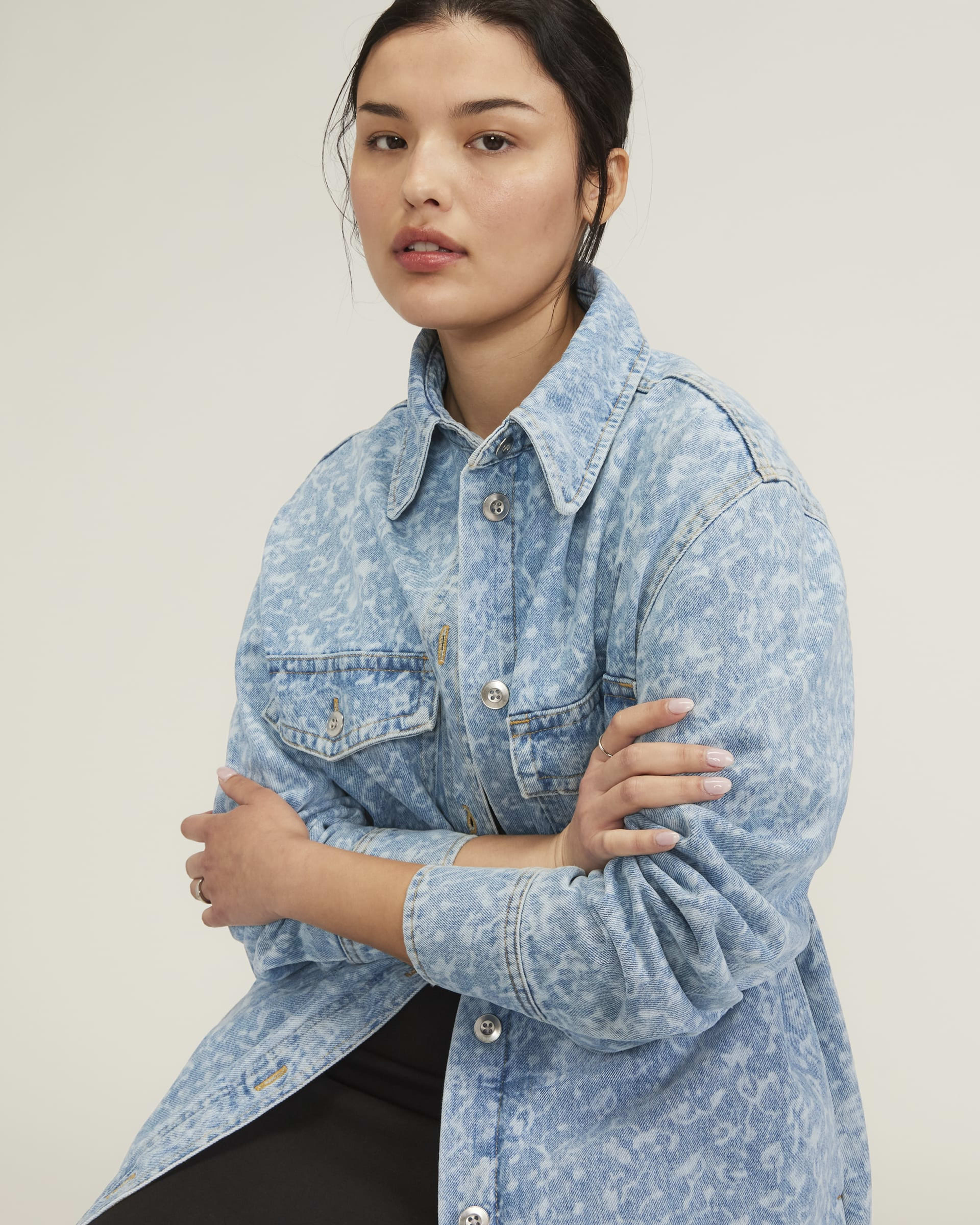 The Denim Overshirt Light Painterly Strokes – Everlane