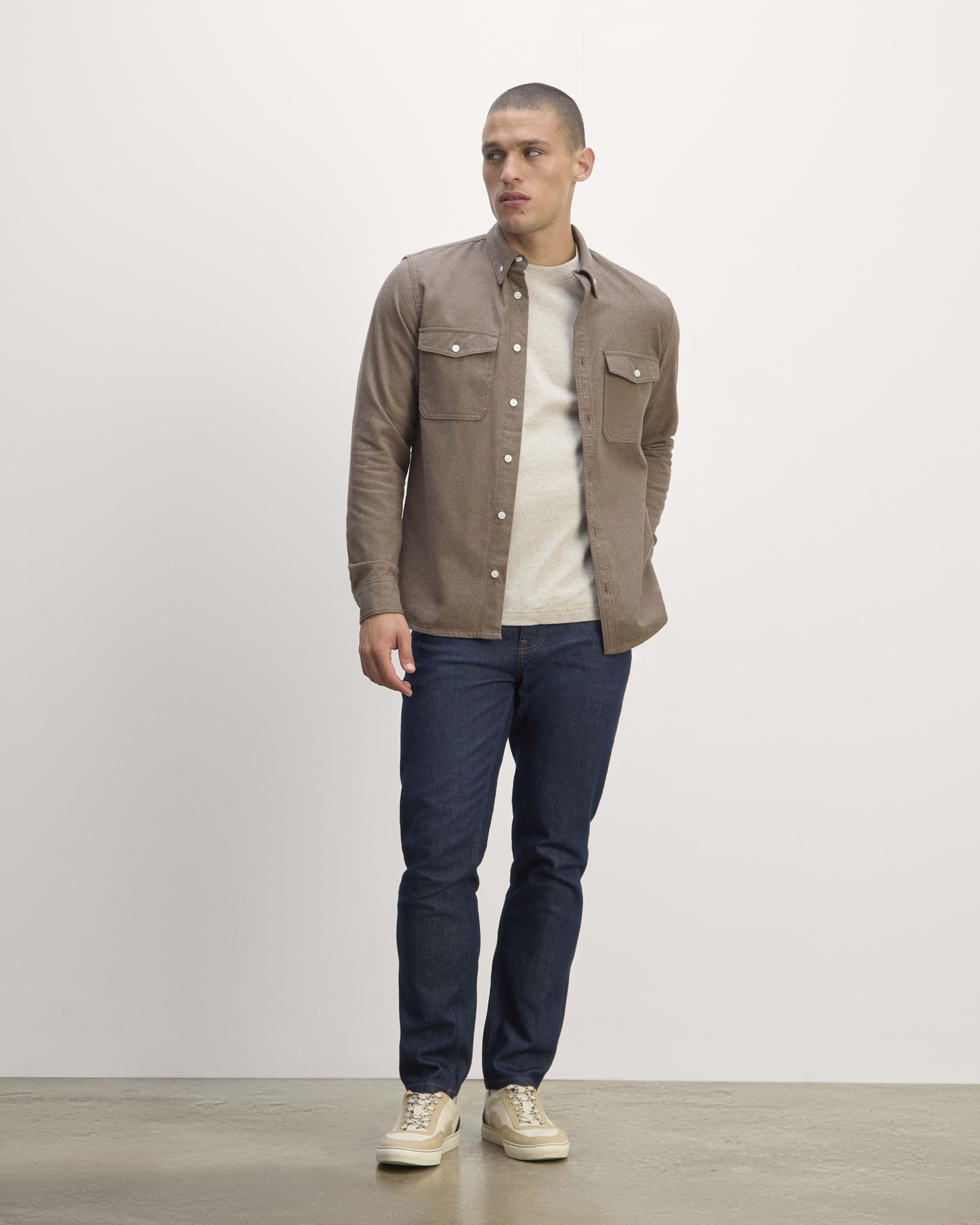 The Brushed Flannel Shirt | Taupe Melange – Everlane
