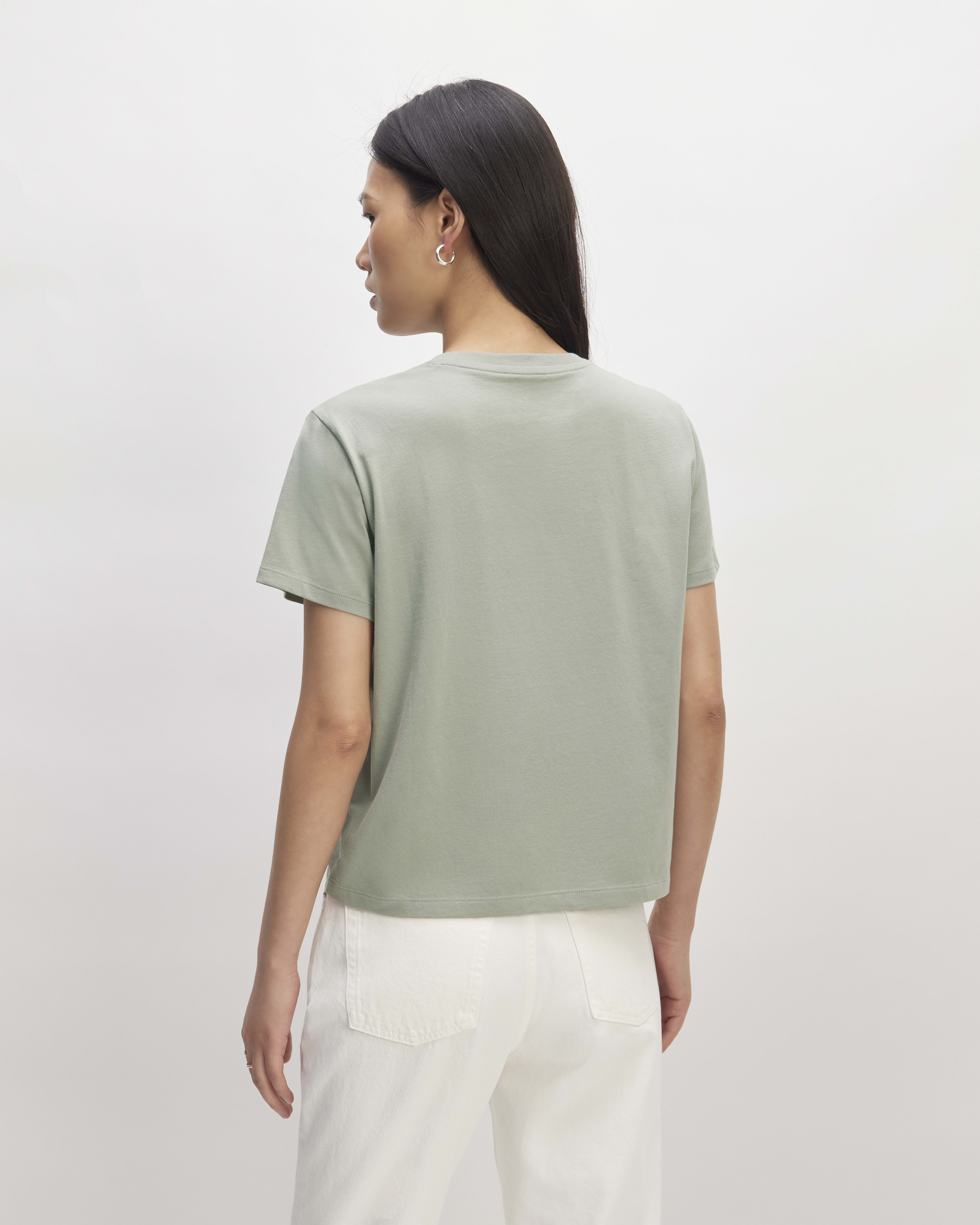 The Box-Cut Tee in Essential Cotton Sage Green – Everlane
