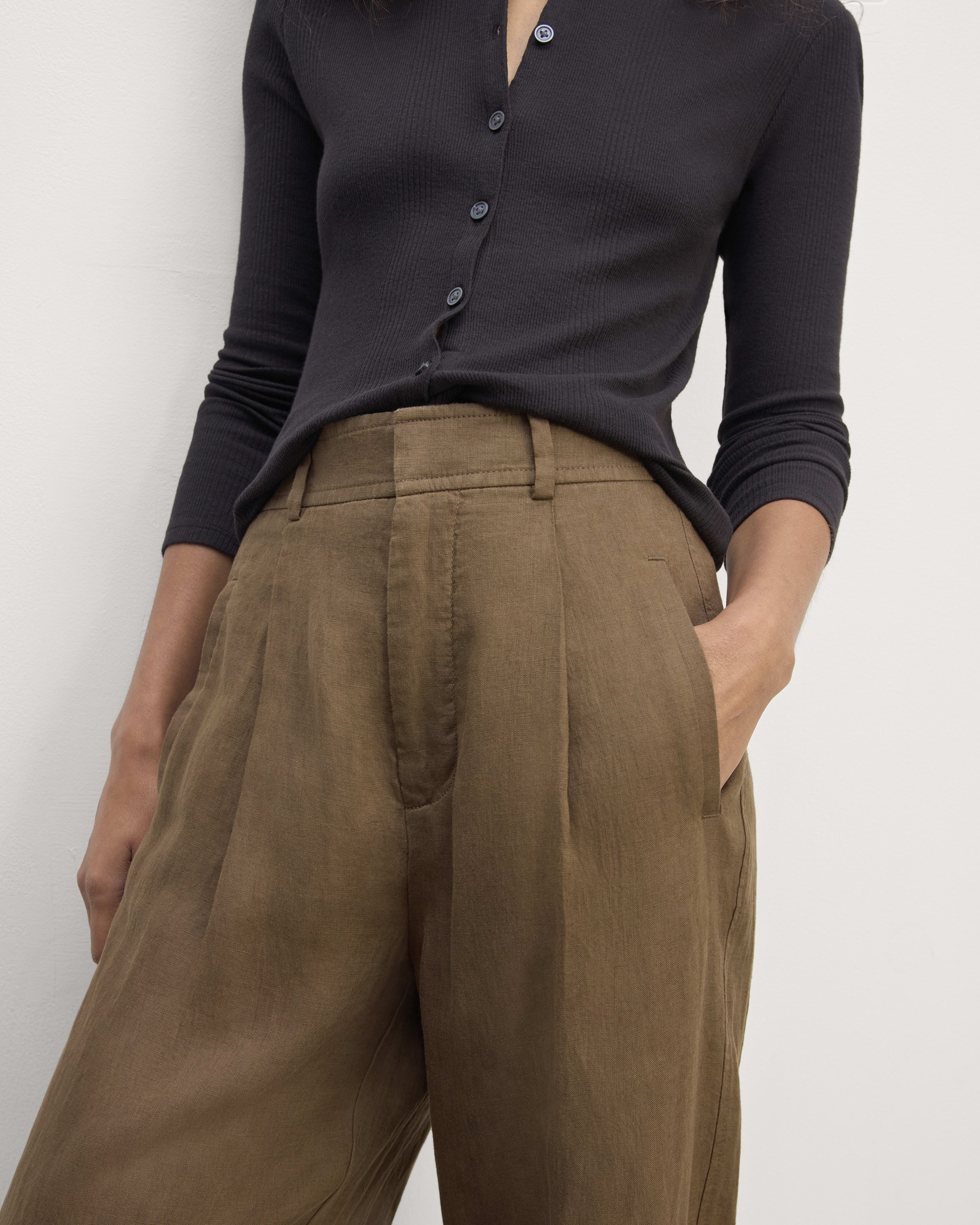 The Linen Way-High® Drape Pant | Cocoa – Everlane