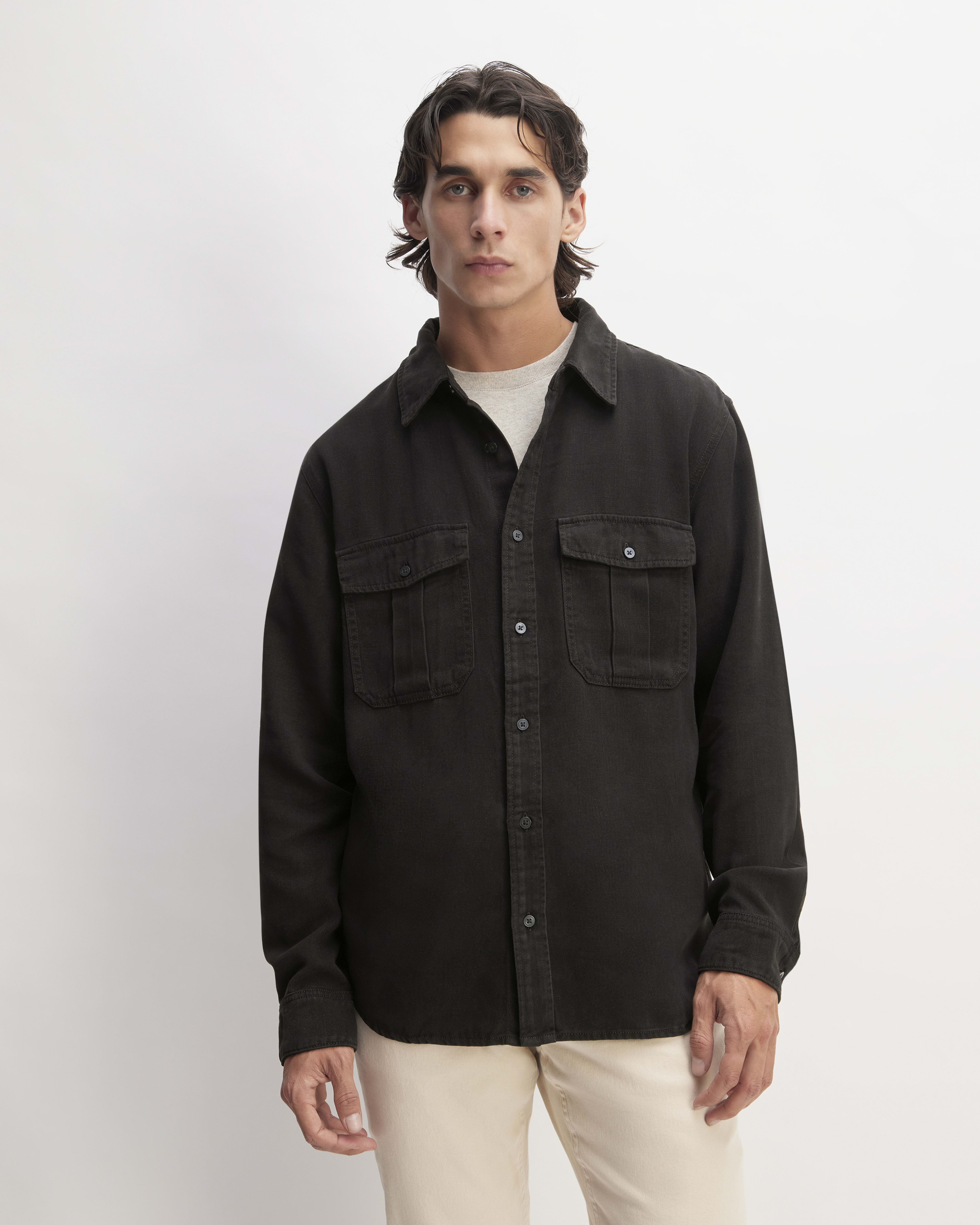 The Utility Shirt Jacket in Buttersoft | Black – Everlane