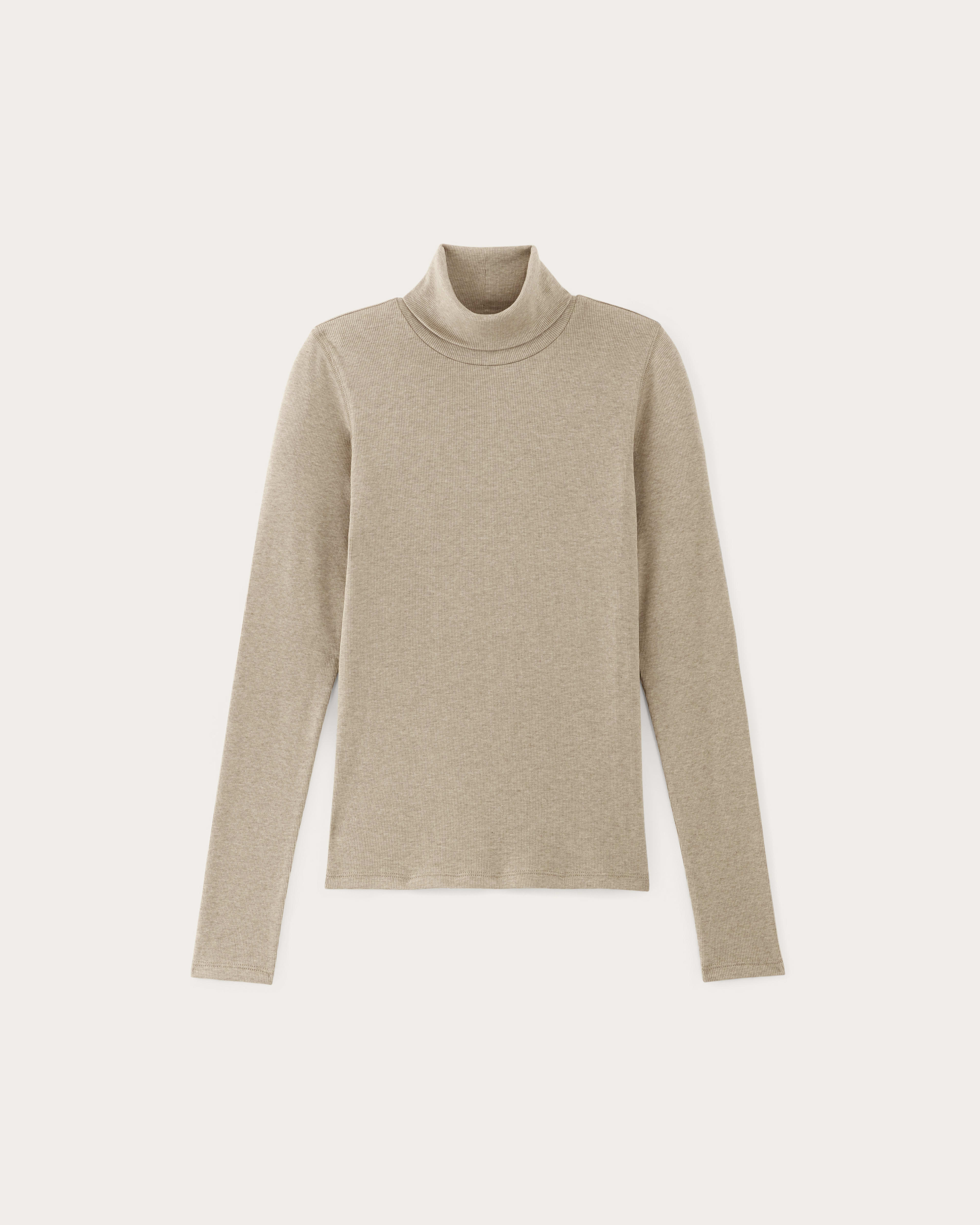 The Luxe Rib Turtleneck | Heathered Tan – Everlane