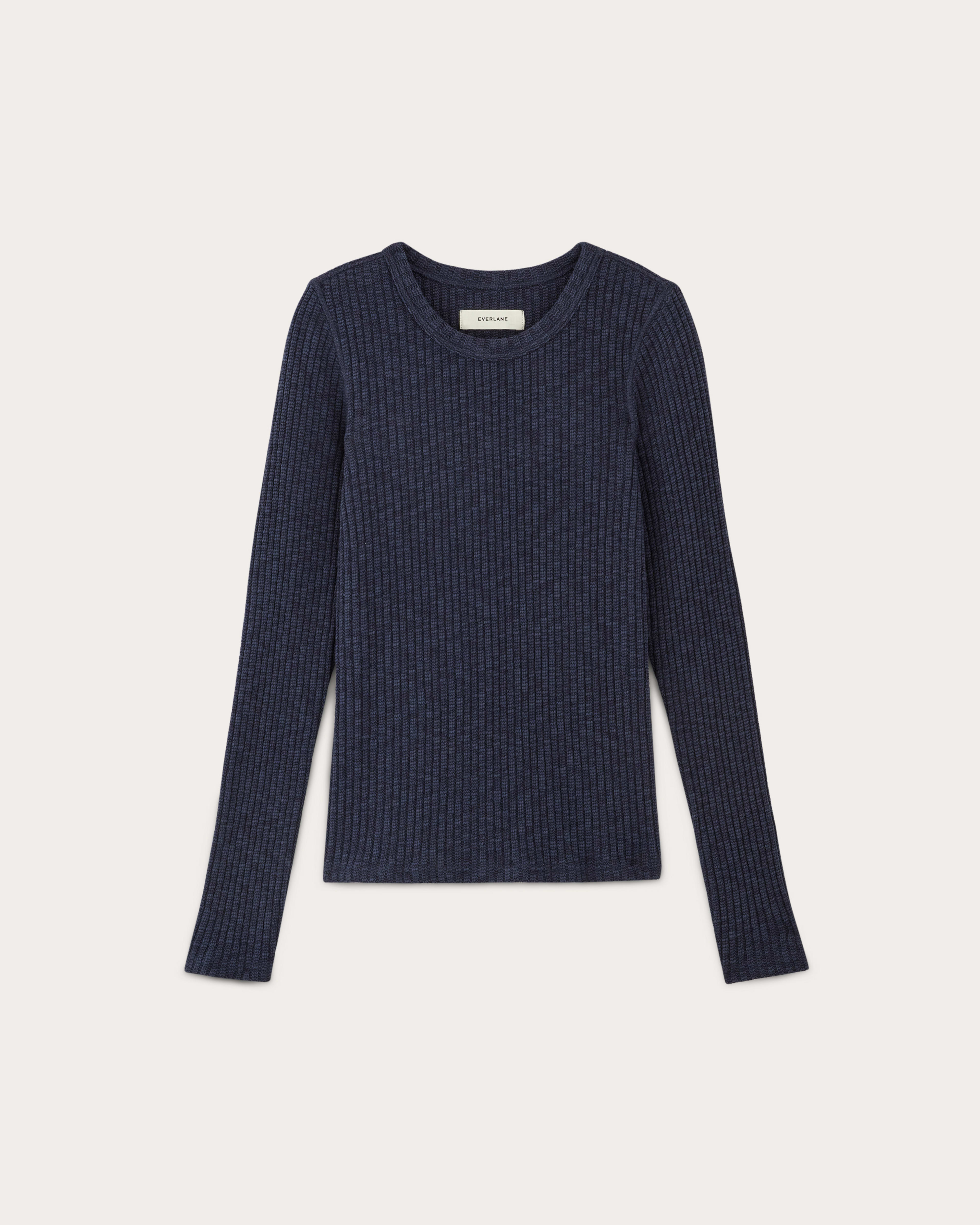 The Cozy Rib Long-Sleeve Tee | Navy – Everlane