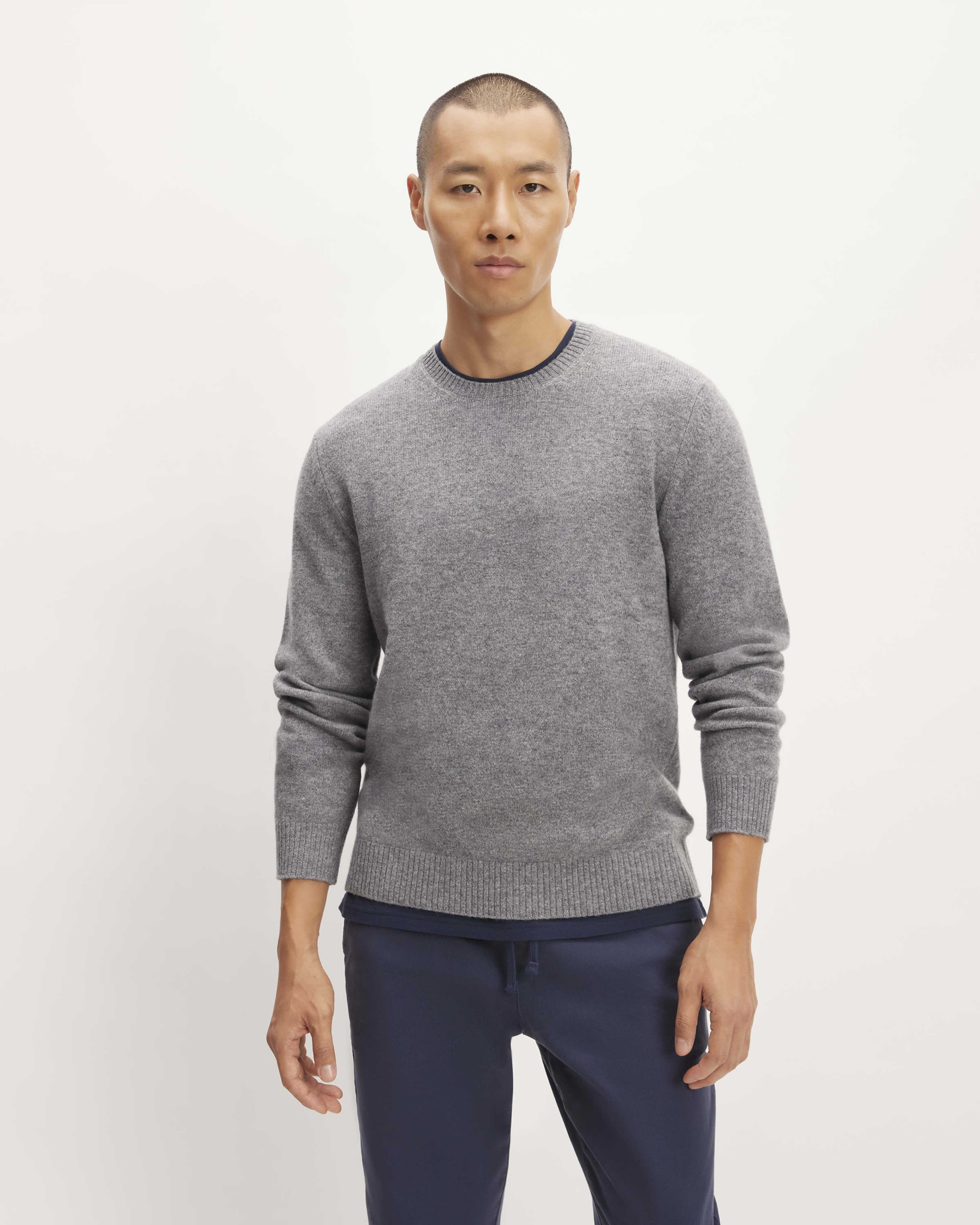 The Premium Merino Crew Neck Sweater | Heathered Mid-Grey – Everlane