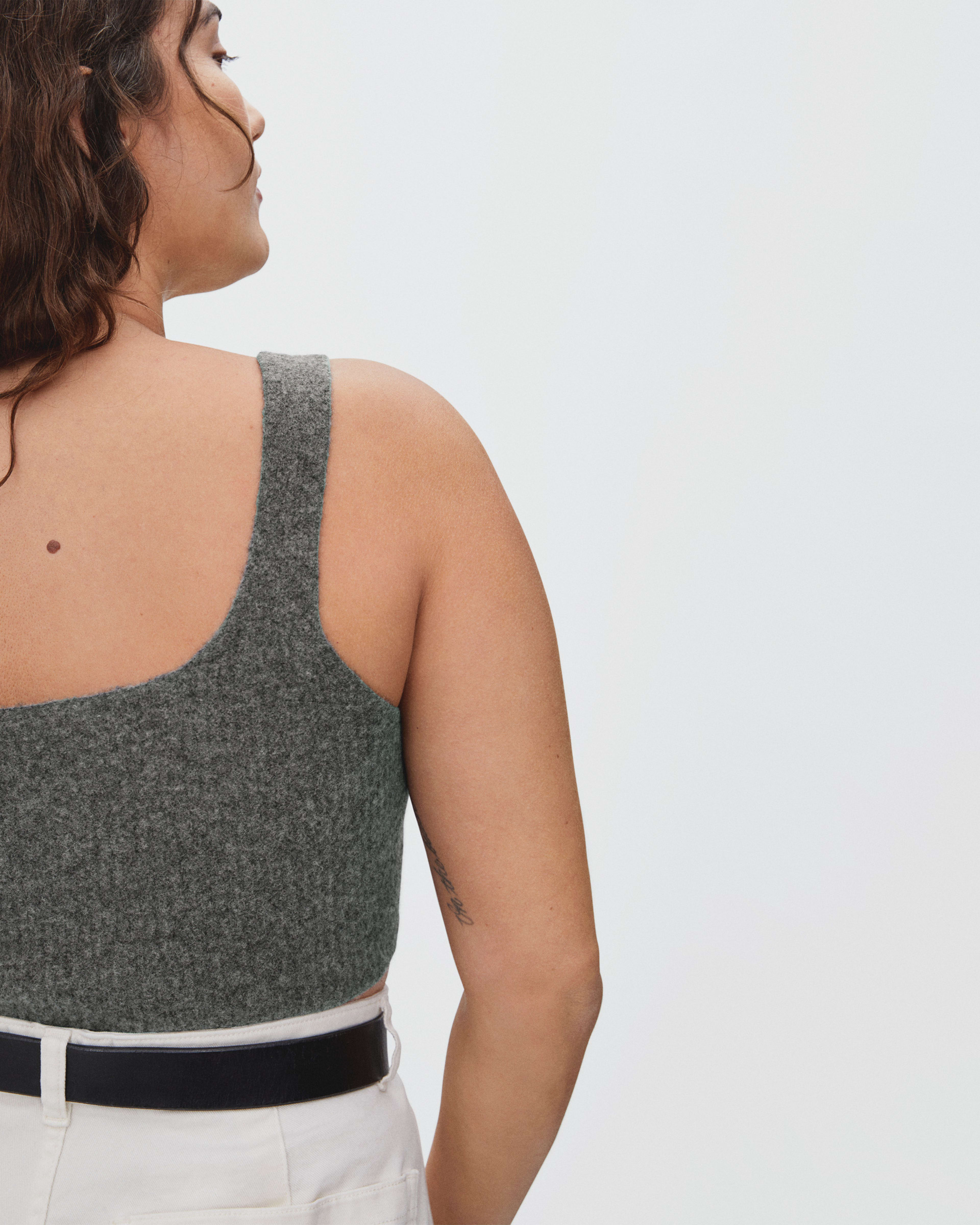 The Cozy-Stretch Tank Heathered Charcoal – Everlane