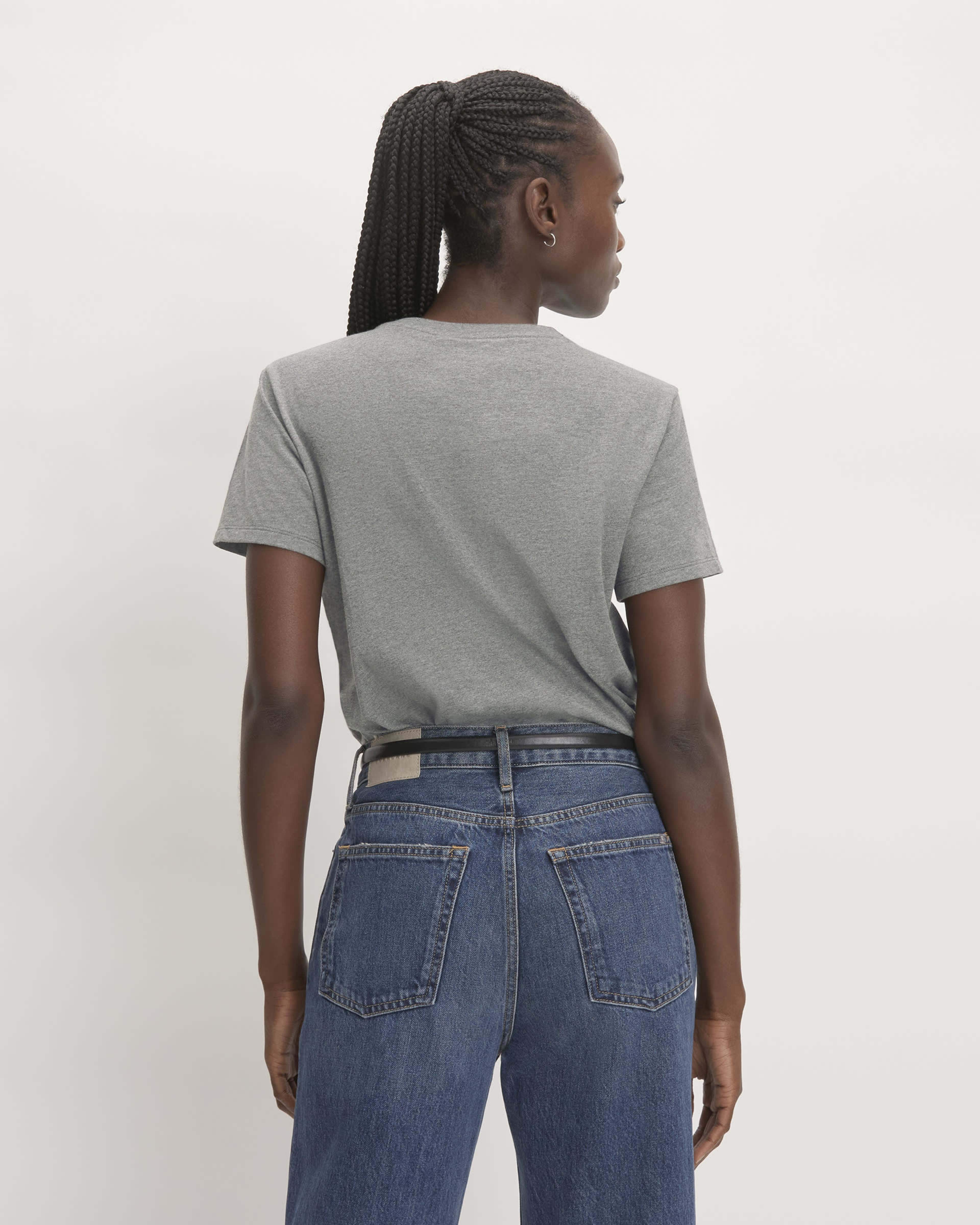 The Box-Cut Tee in Essential Cotton | Heathered Charcoal | Pocket ...