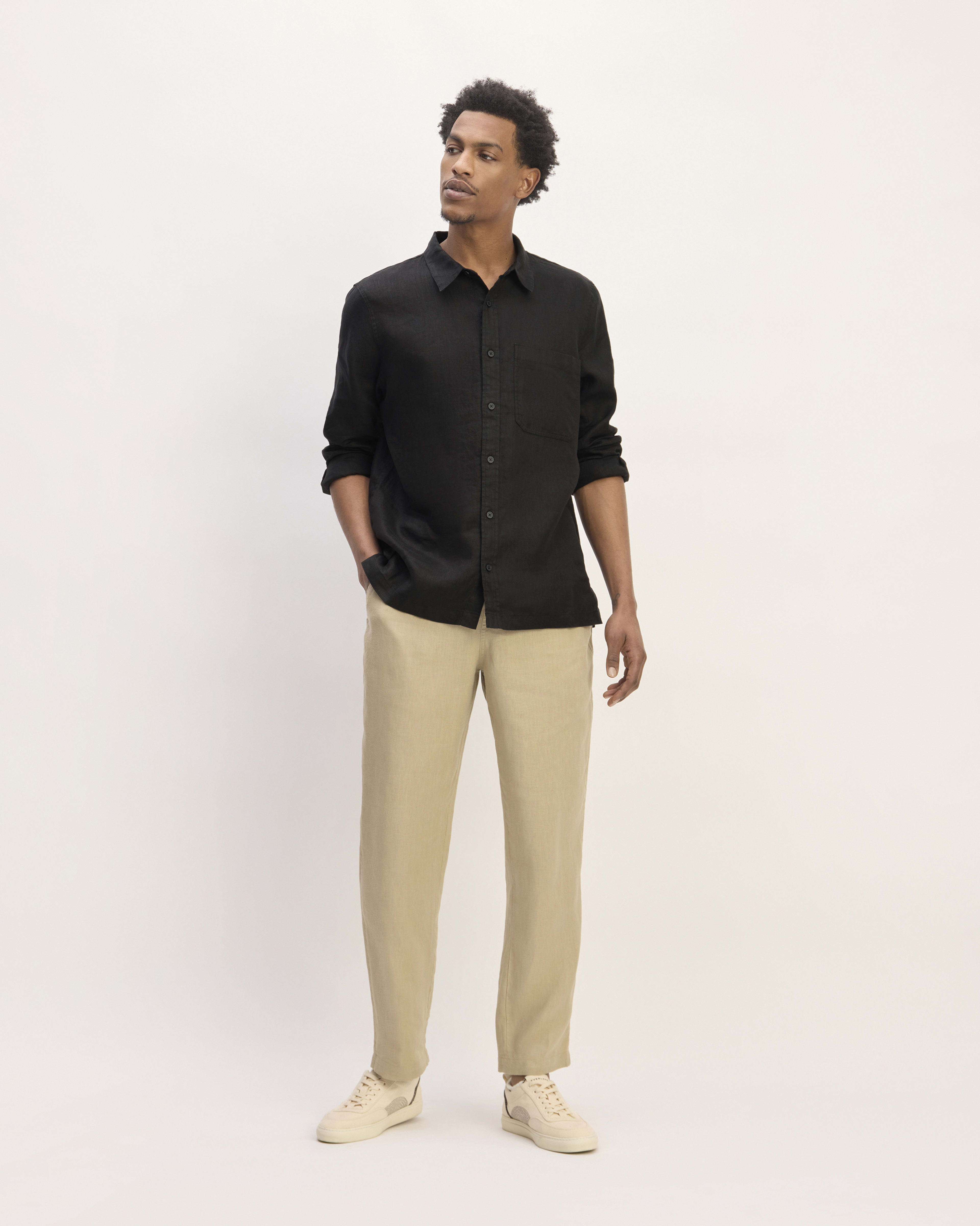 The Linen Straight Hem Shirt | Black – Everlane