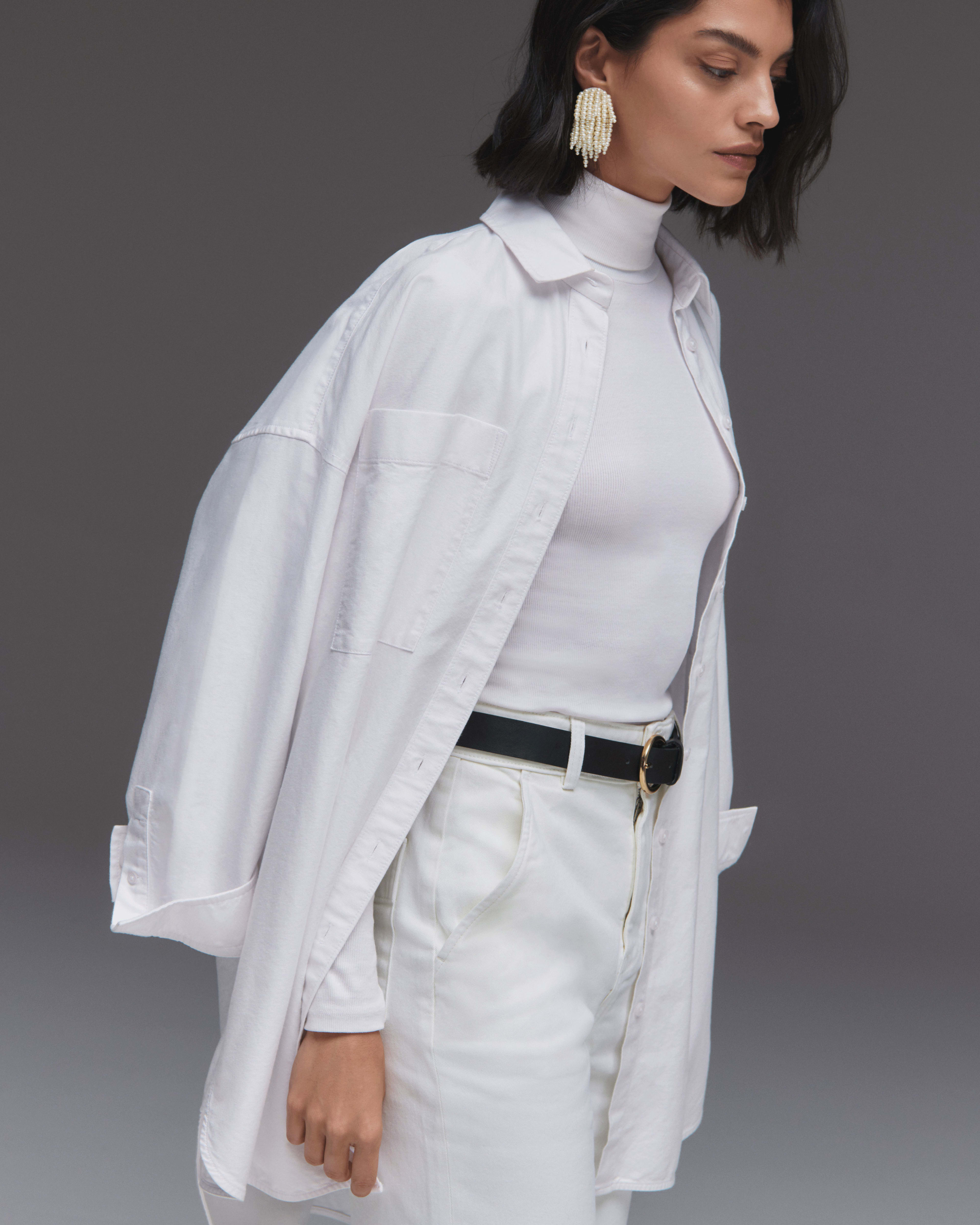 The Luxe Micro-Rib Turtleneck White – Everlane