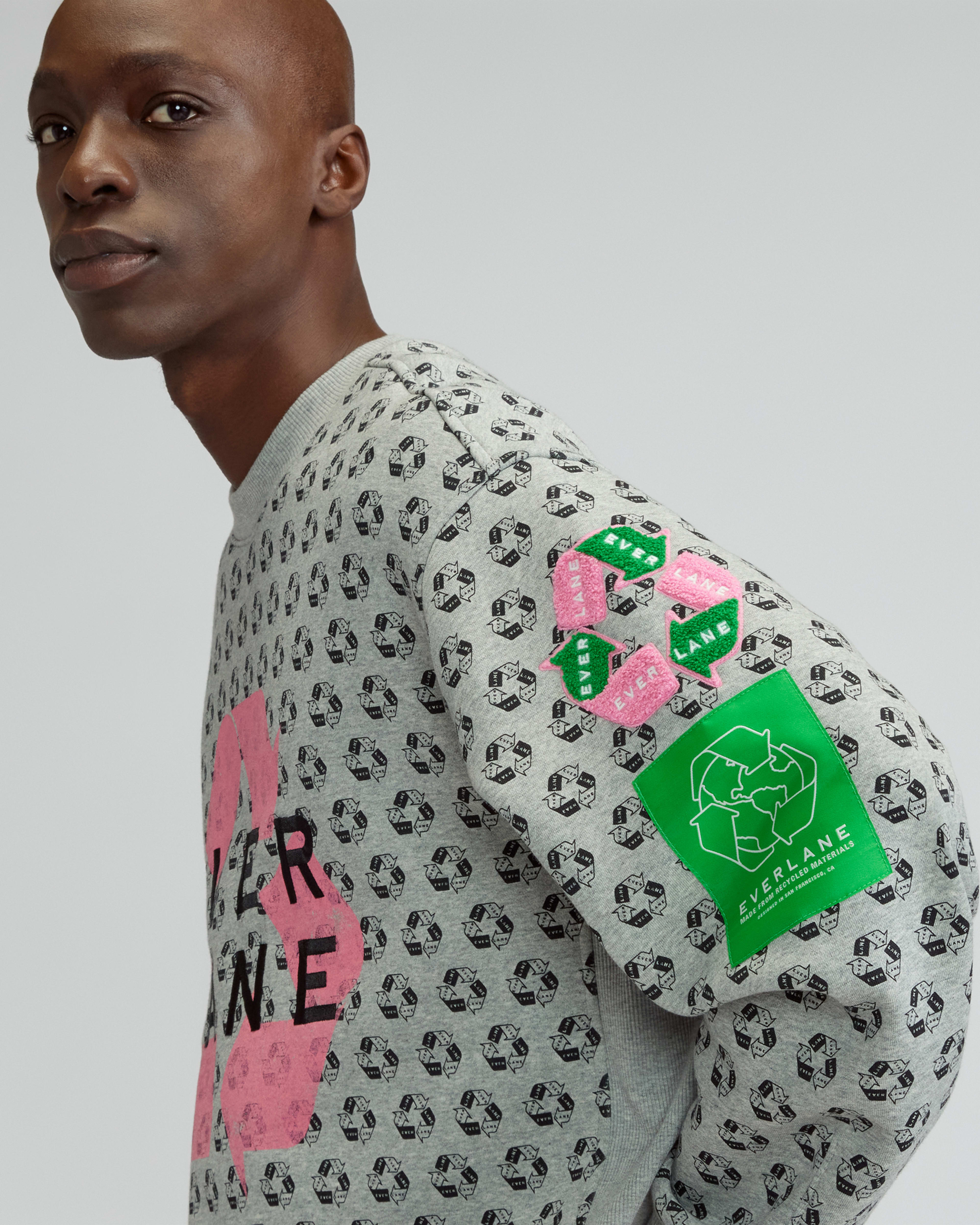 The ReTrack Crewneck Sweatshirt Earth Day Grey Multi – Everlane