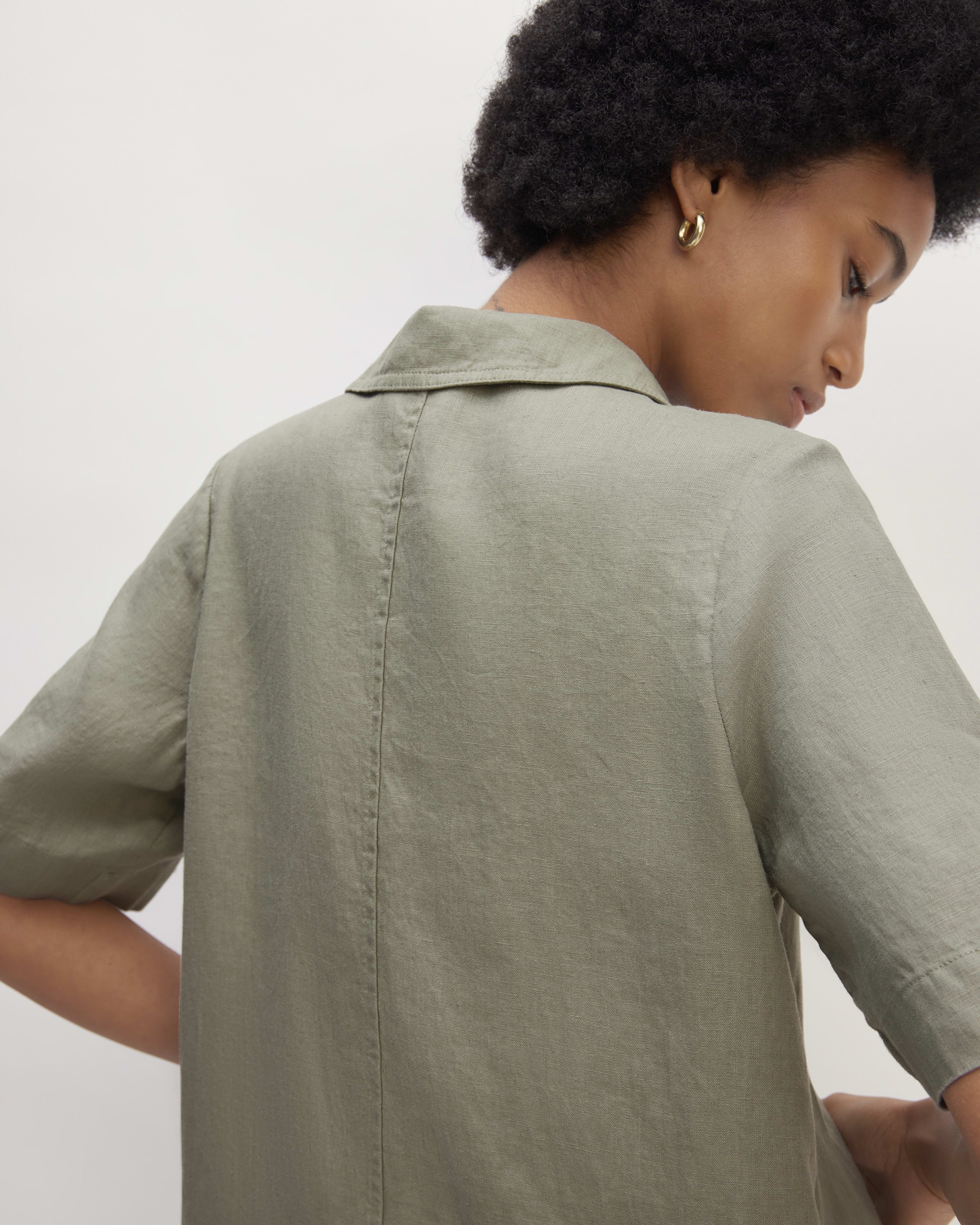 The Shirtdress in Linen | Sage Green – Everlane