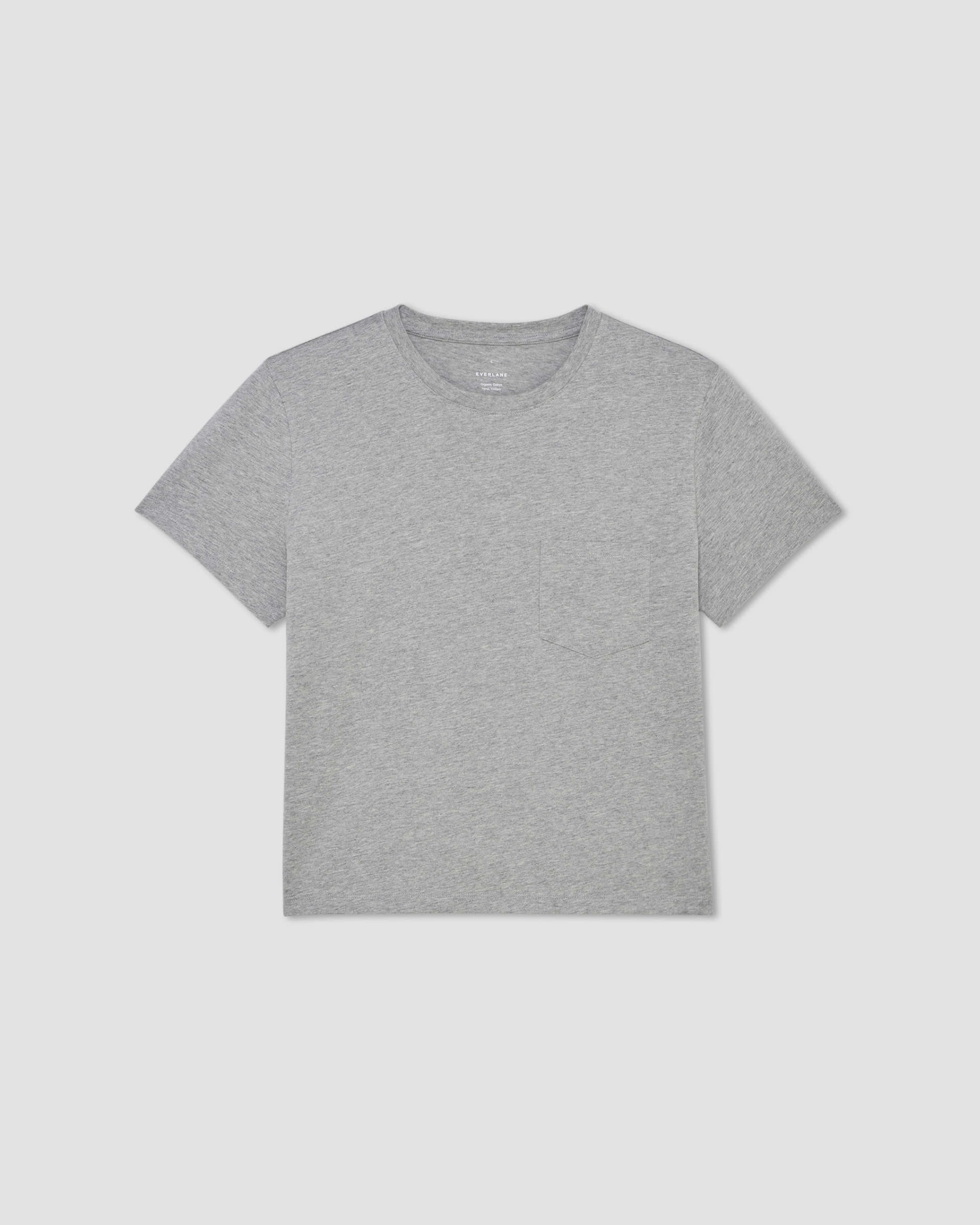 The Box-Cut Tee in Essential Cotton | Heathered Grey | Pocket – Everlane