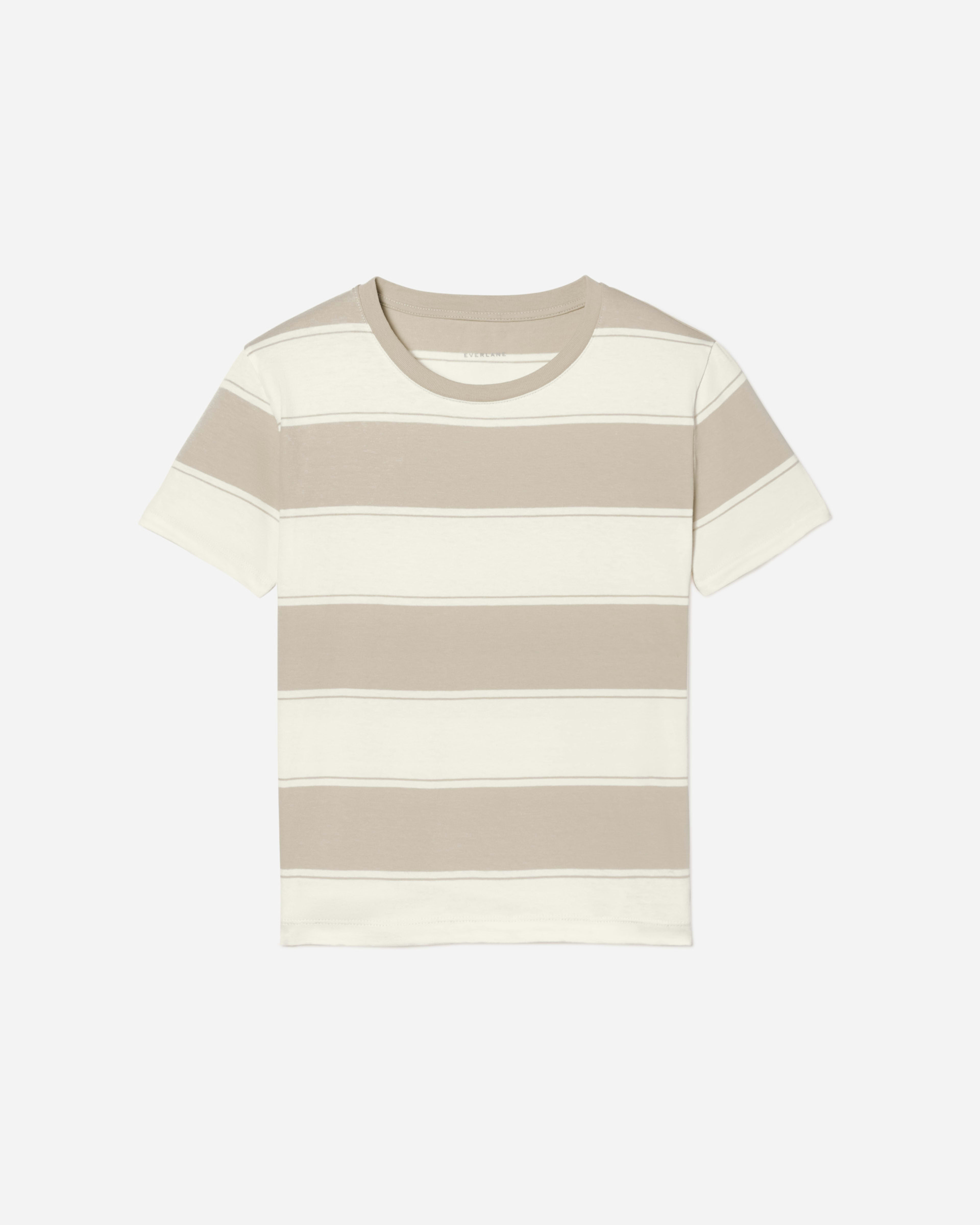 The Box-Cut Tee in Essential Cotton | Pale Khaki / Canvas Tan | No Poc ...
