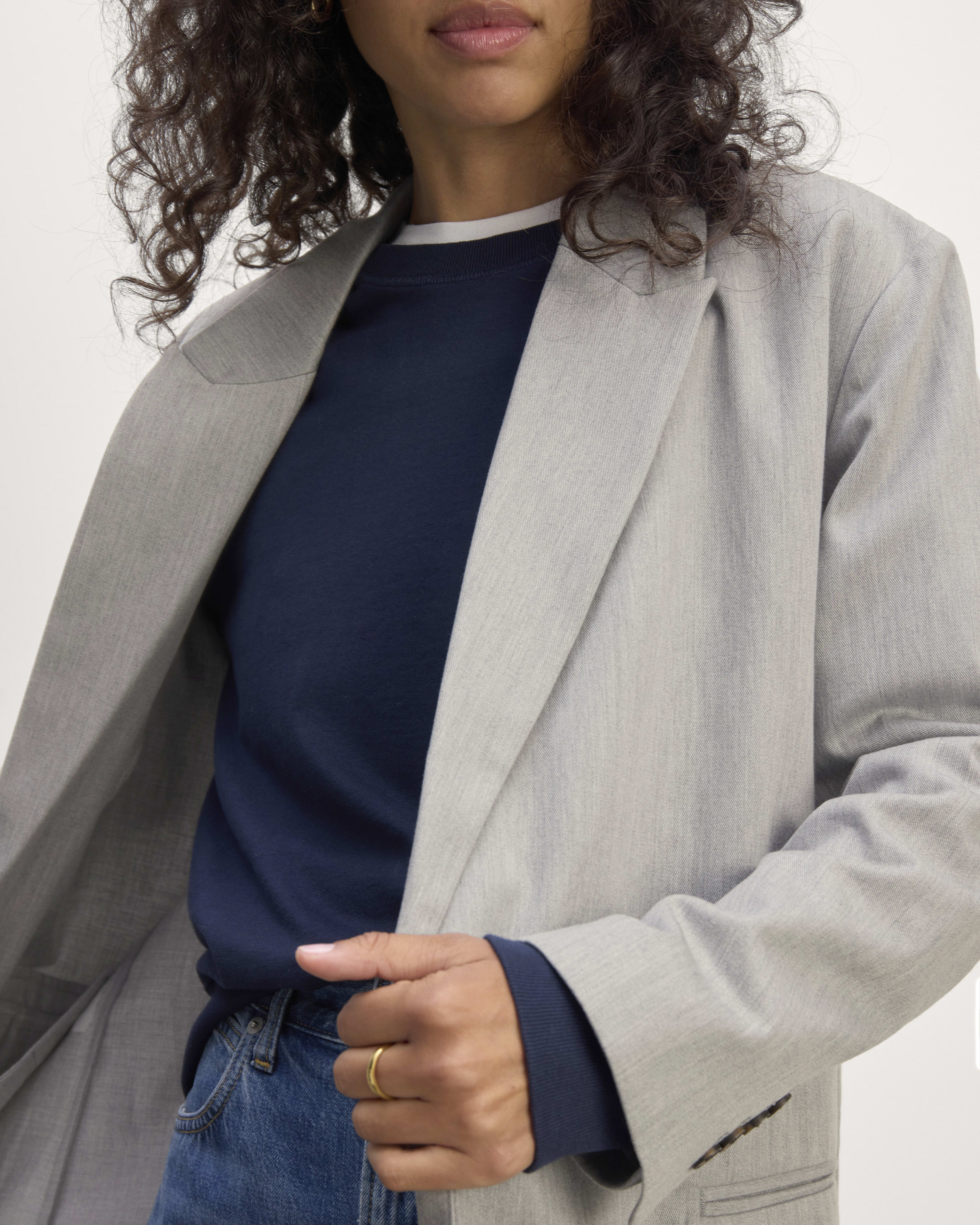 The Double-Breasted Blazer in Buttersmooth Heather Steel – Everlane