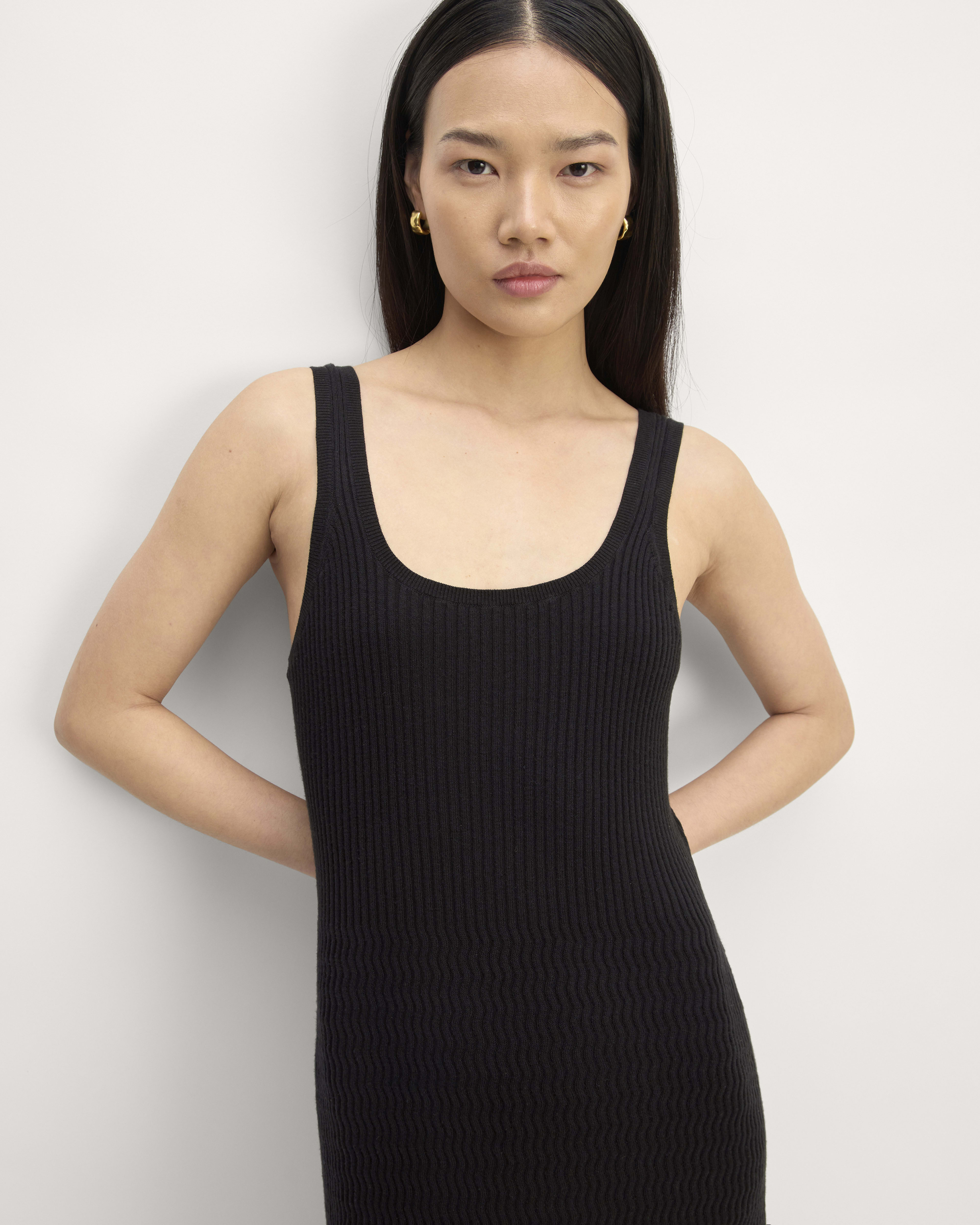 The Crochet Knit Tank Dress | Black – Everlane