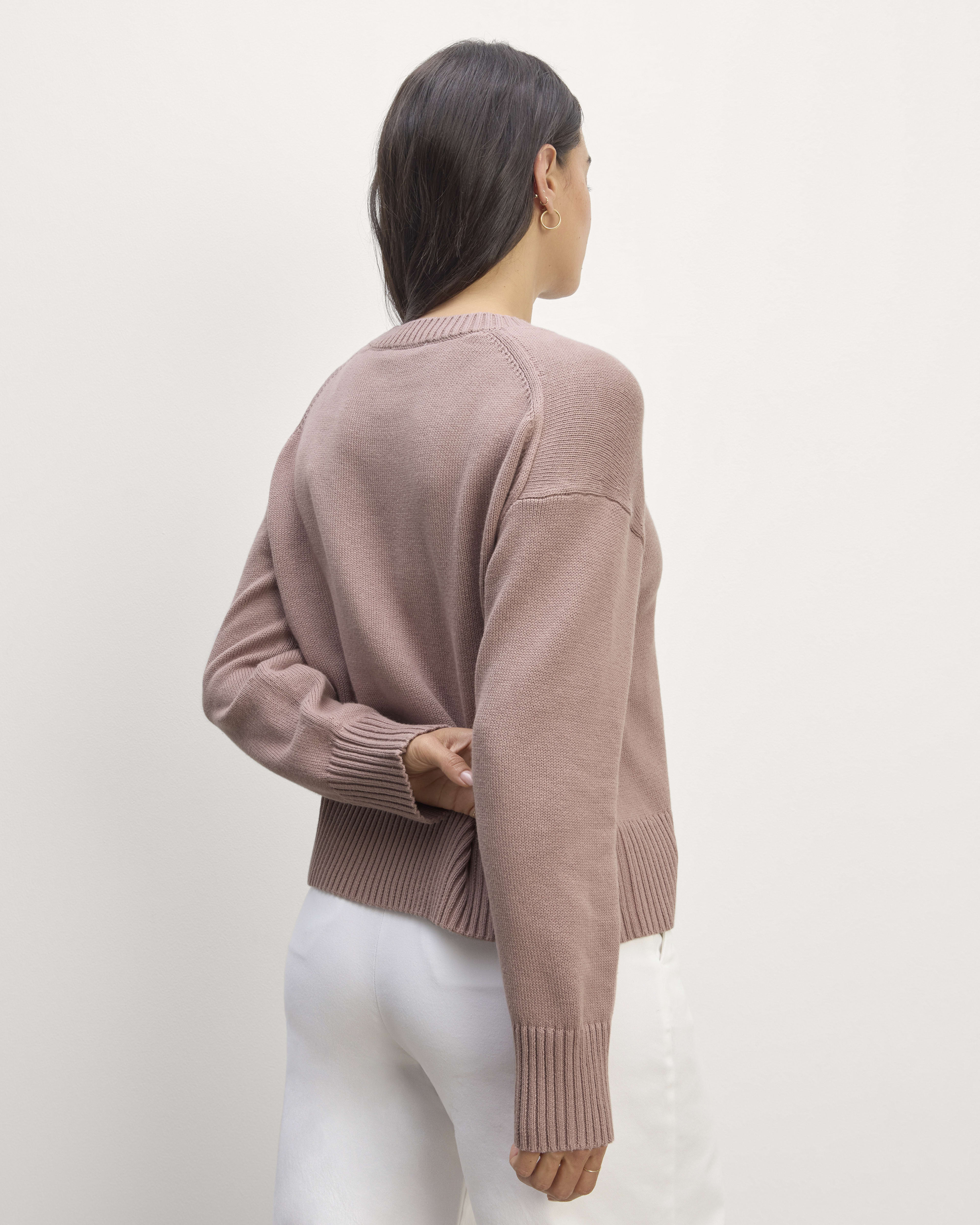 The Boxy Sweater in Everyday Cotton Dusty Rose – Everlane
