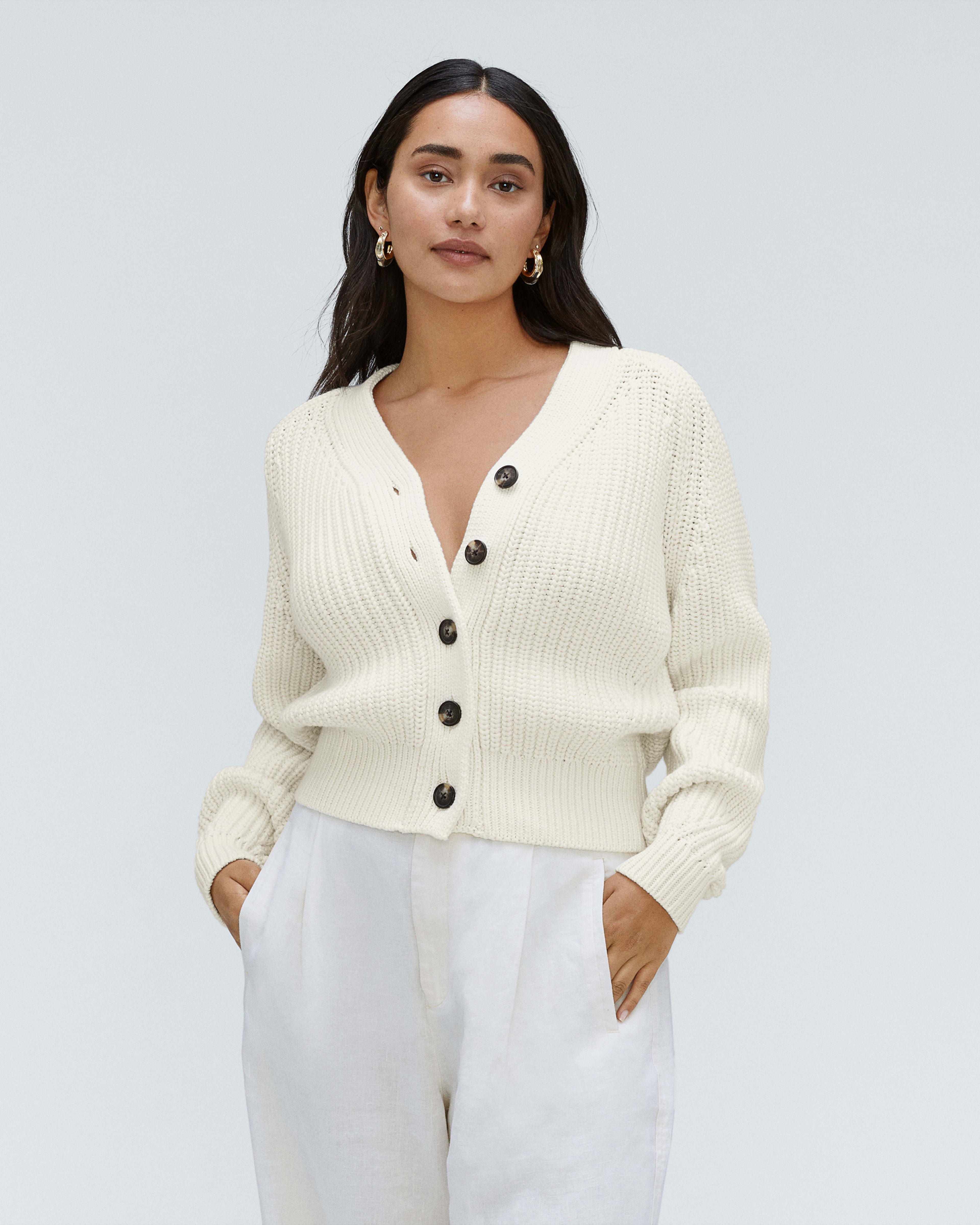 The Texture Cotton Cardigan Canvas – Everlane
