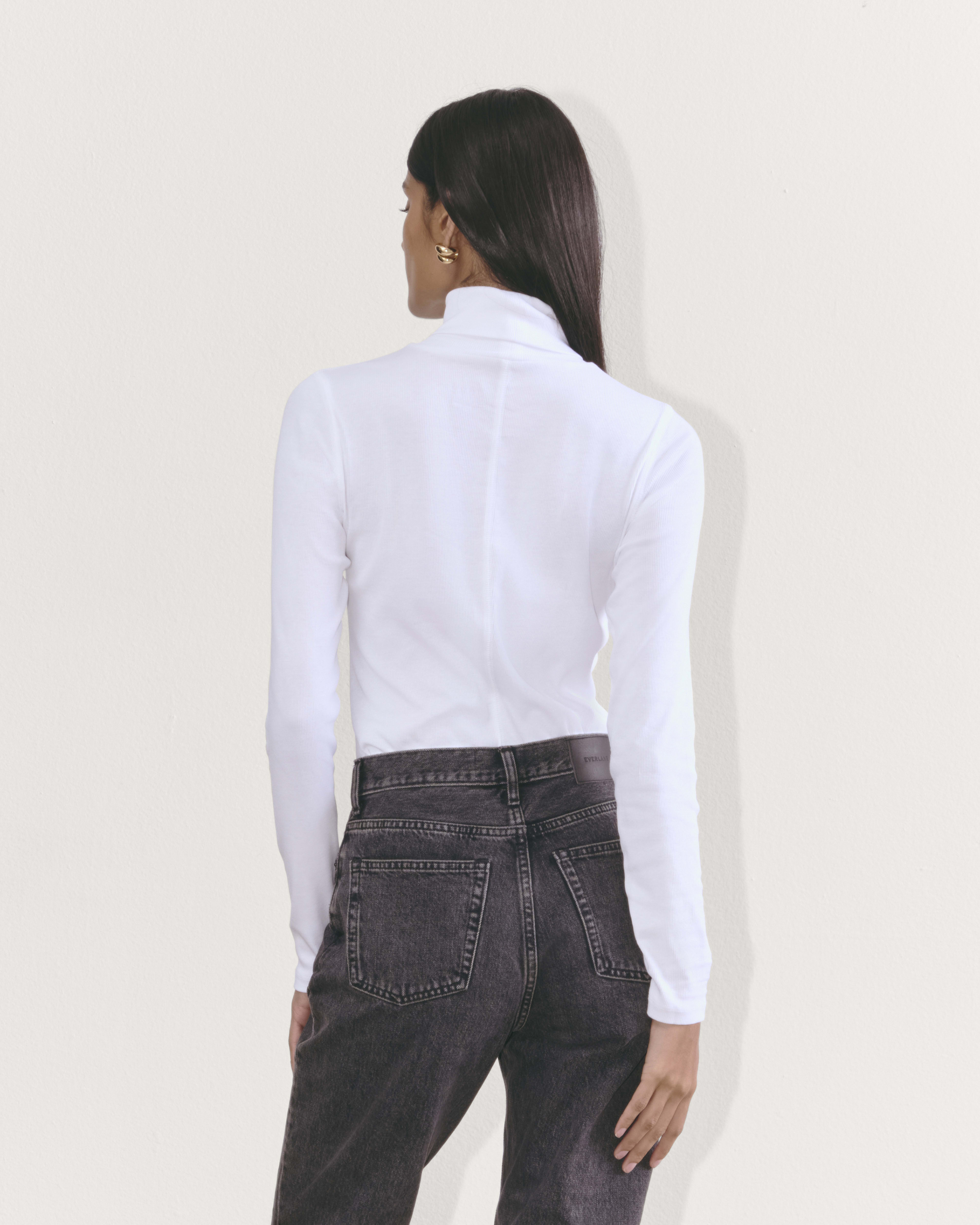 The Luxe Rib Turtleneck White – Everlane
