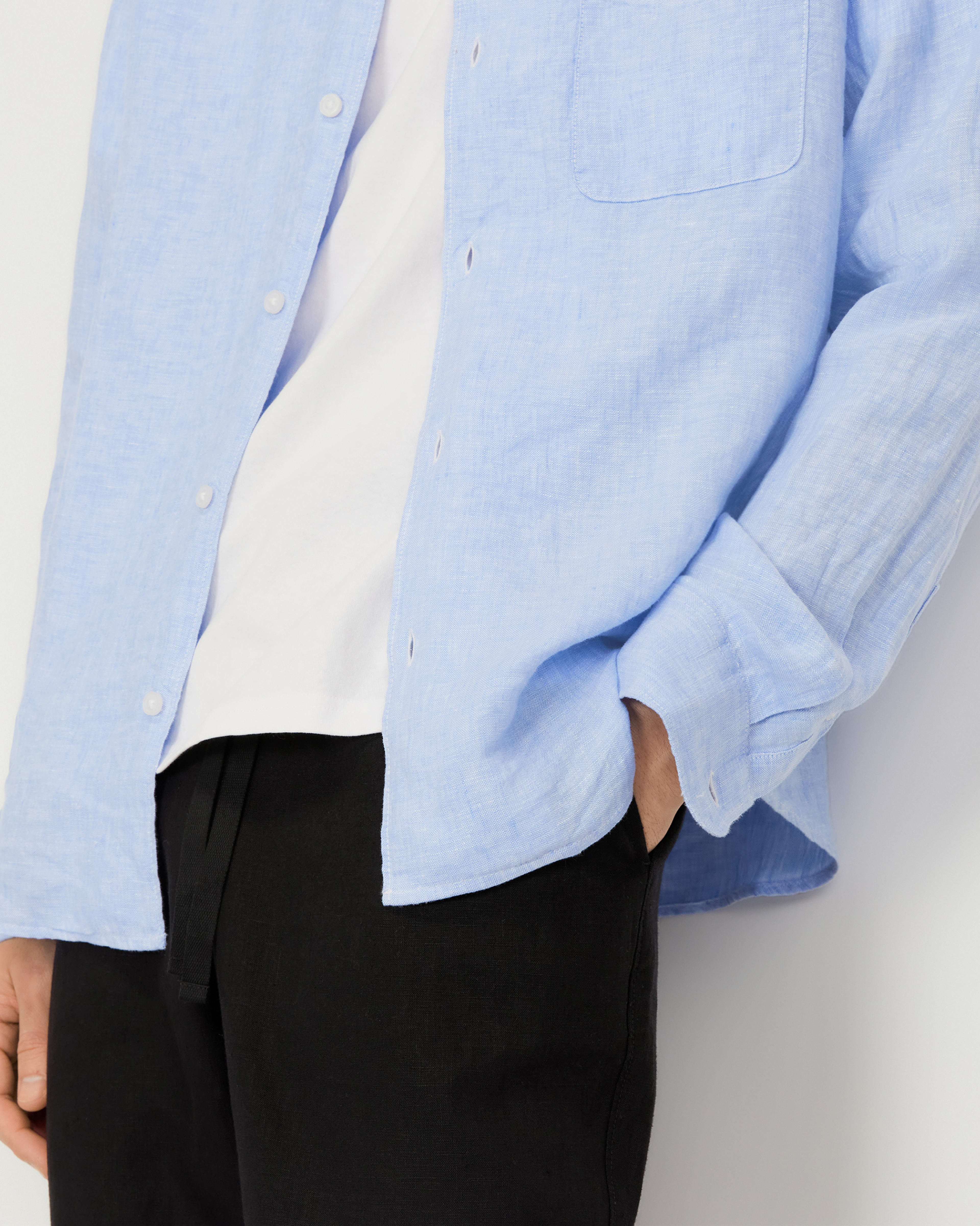 The Relaxed Linen Long-Sleeve Shirt Light Blue – Everlane