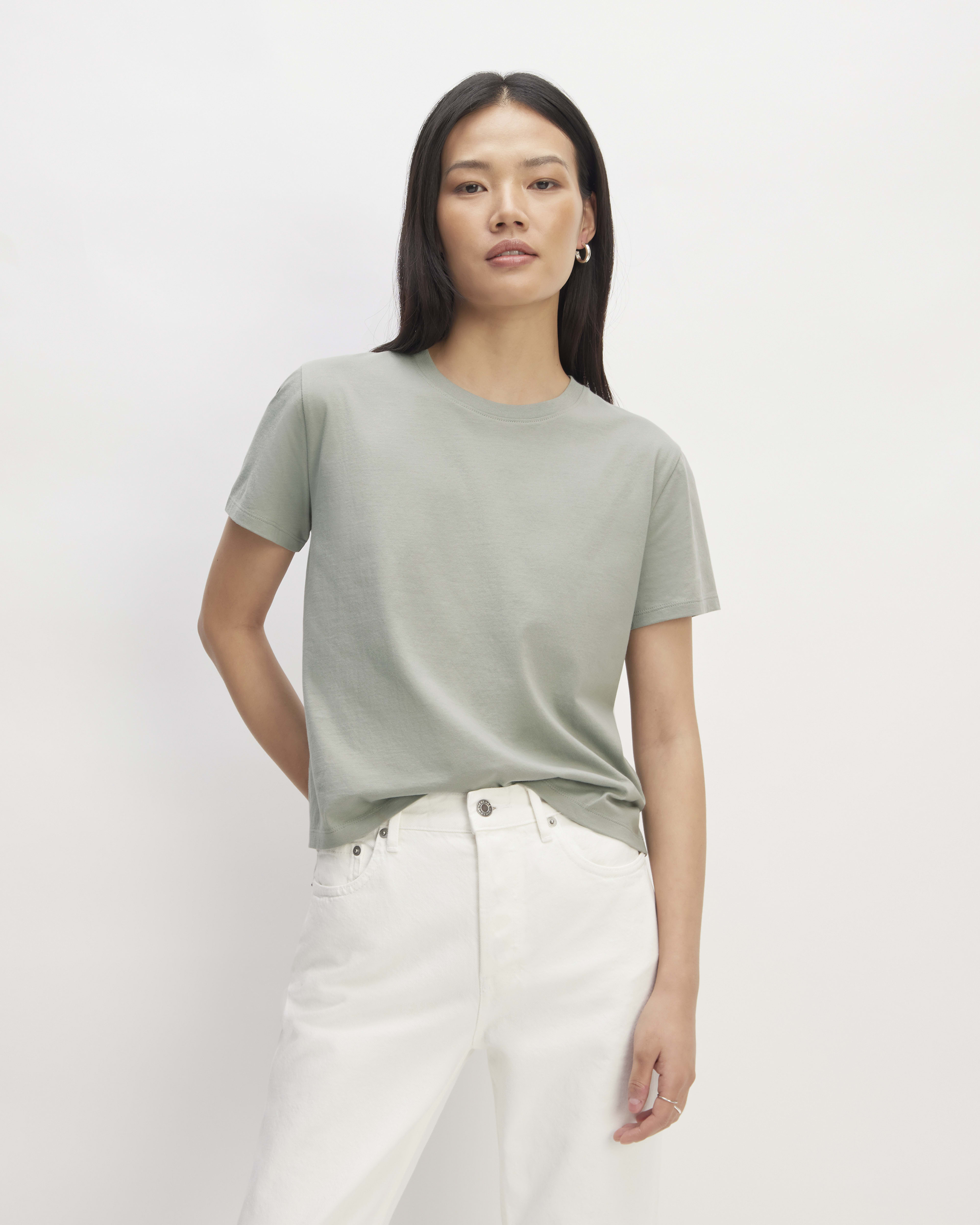 The Box-Cut Tee in Essential Cotton Sage Green – Everlane