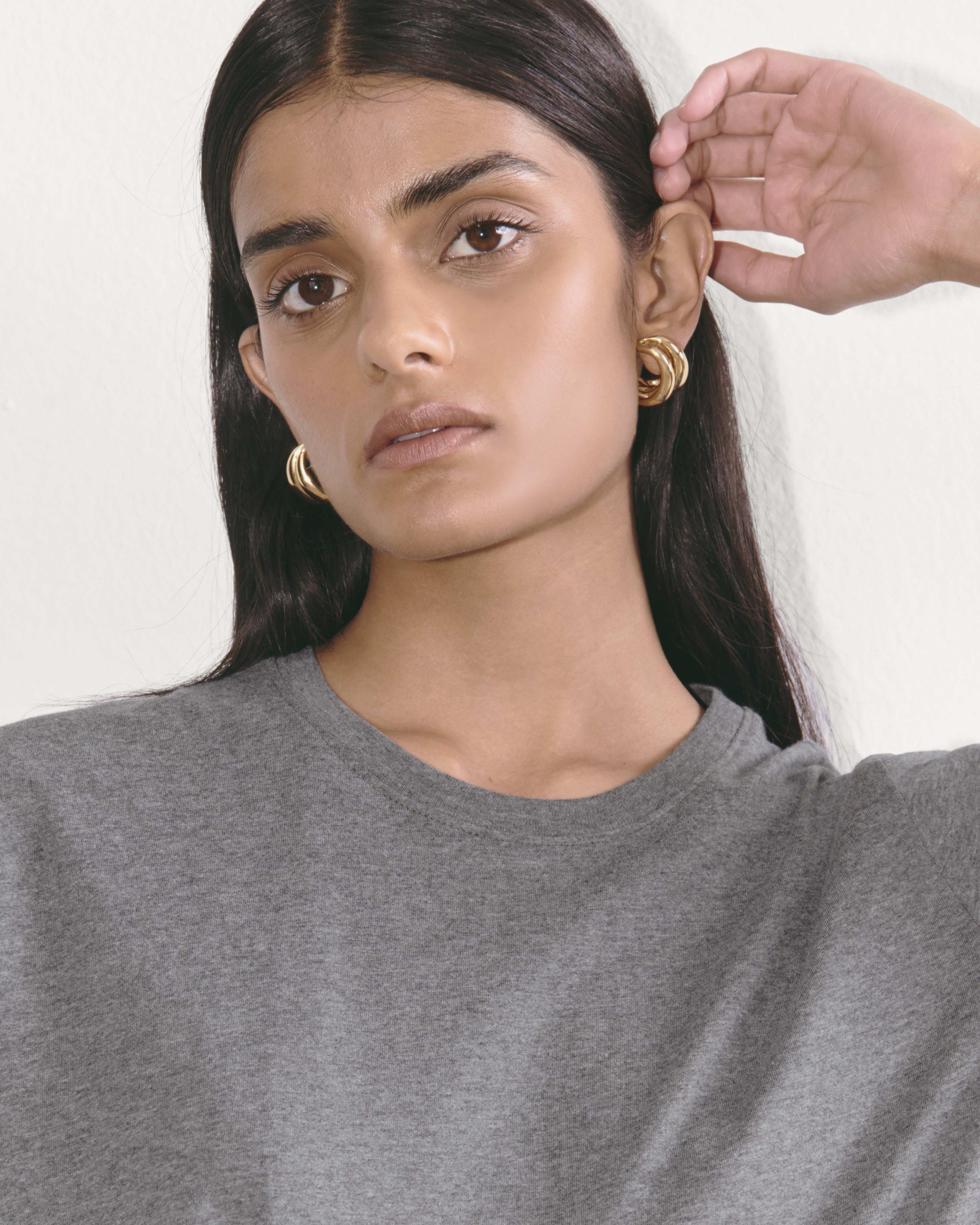 The Box-Cut Tee in Essential Cotton | Heathered Charcoal | No Pocket ...