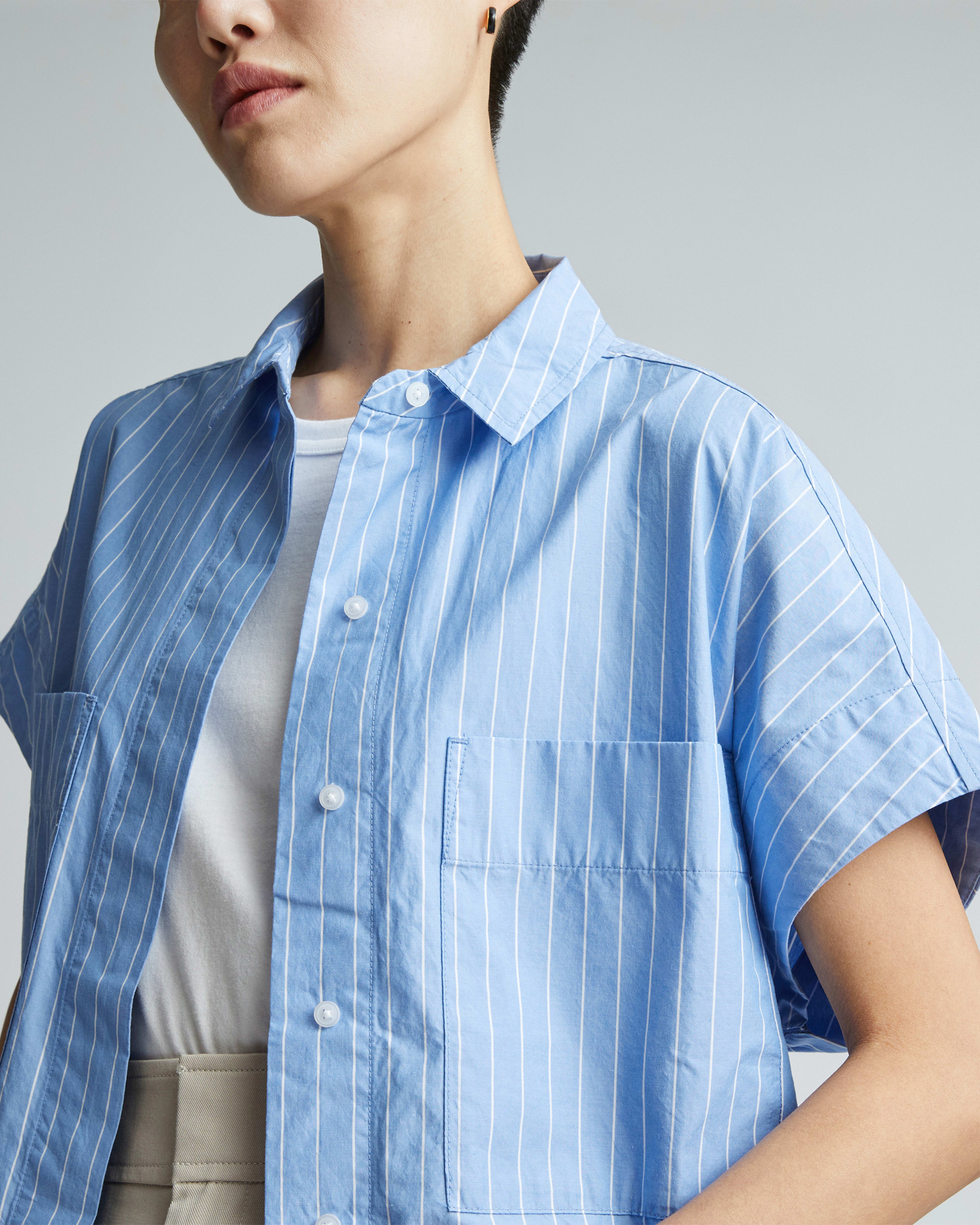 The Short-Sleeve Box Shirt Mariner Blue / White – Everlane