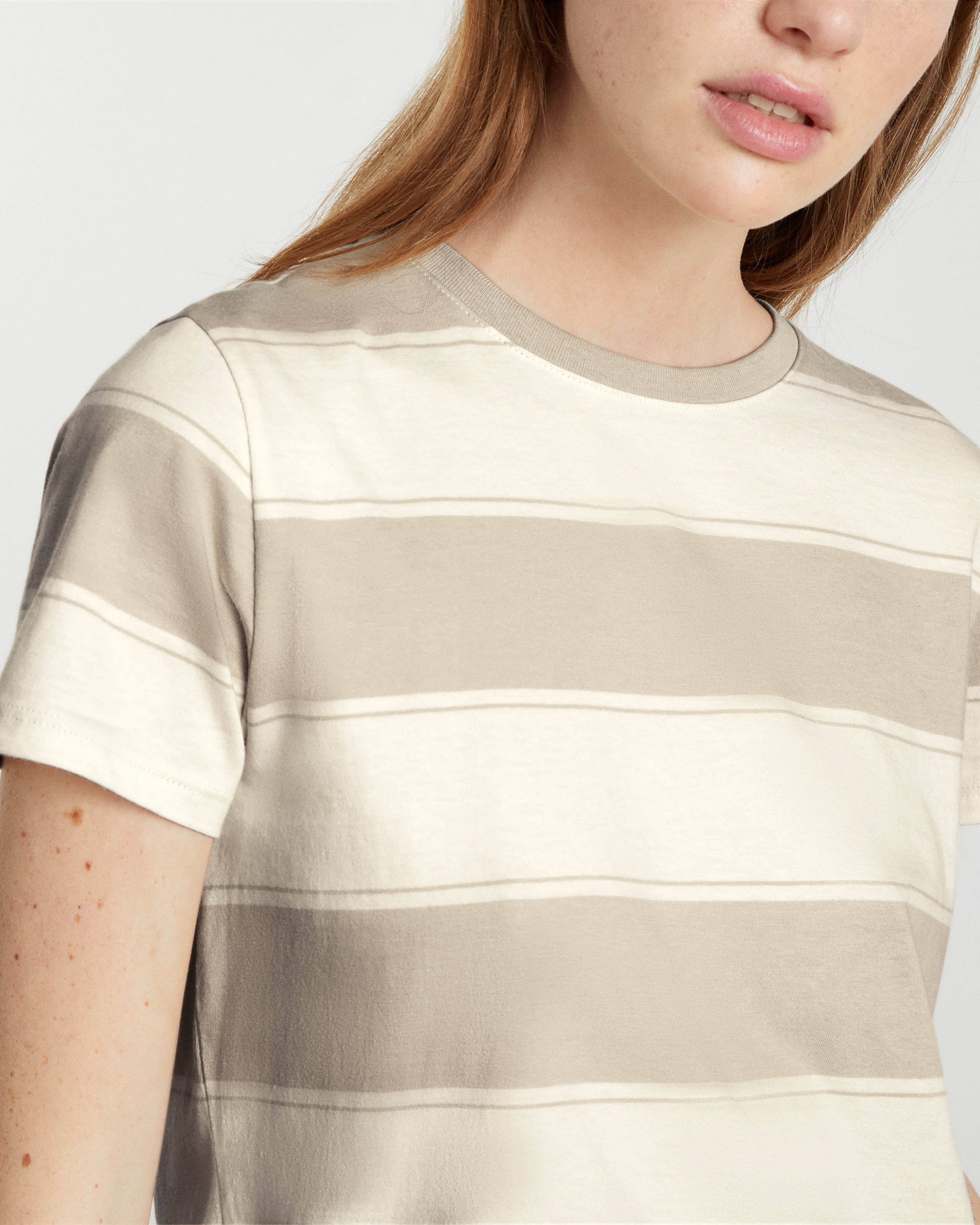 The Box-Cut Tee in Essential Cotton | Pale Khaki / Canvas Tan | No Poc ...