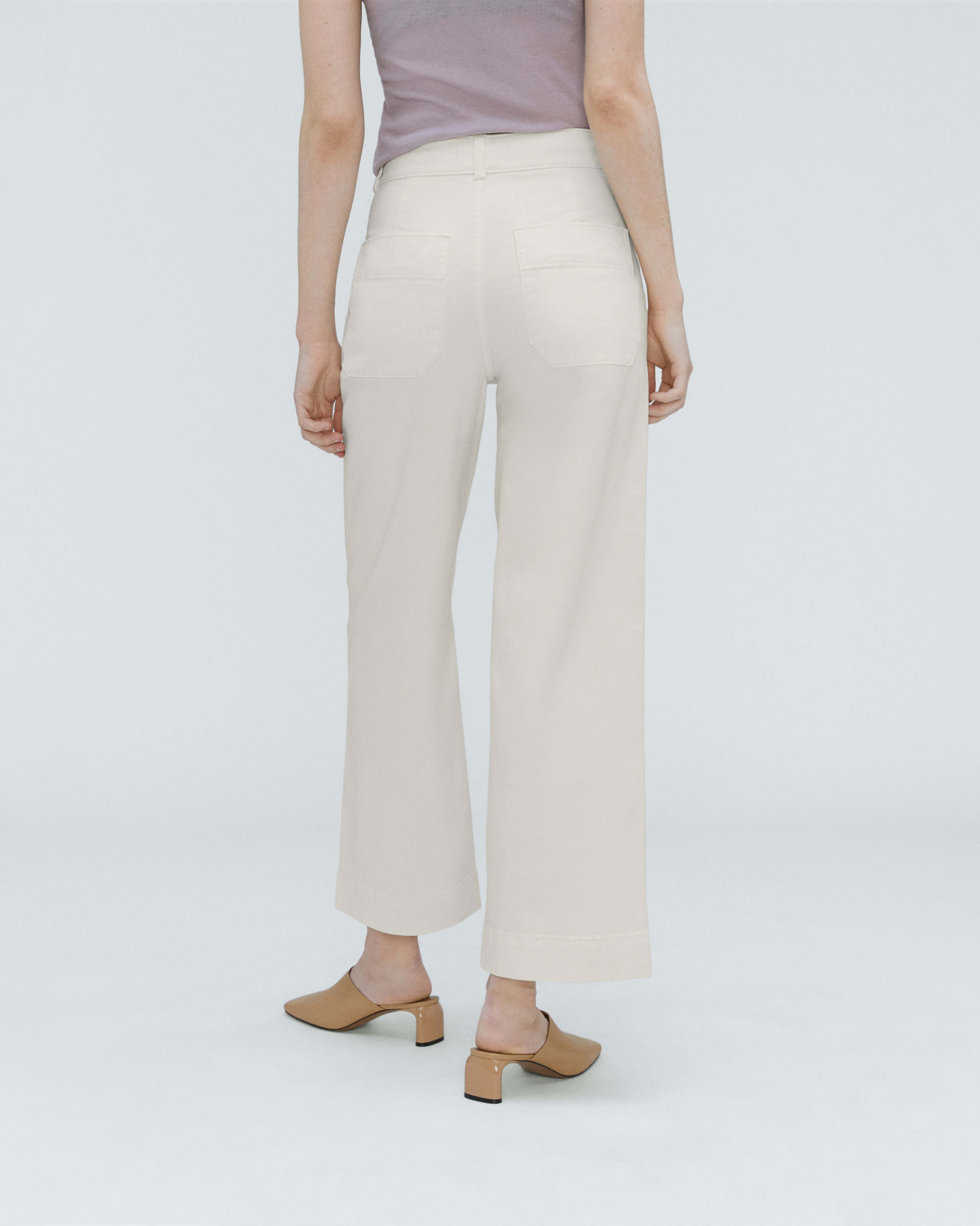 The Organic Wide-Leg Pant Bone – Everlane