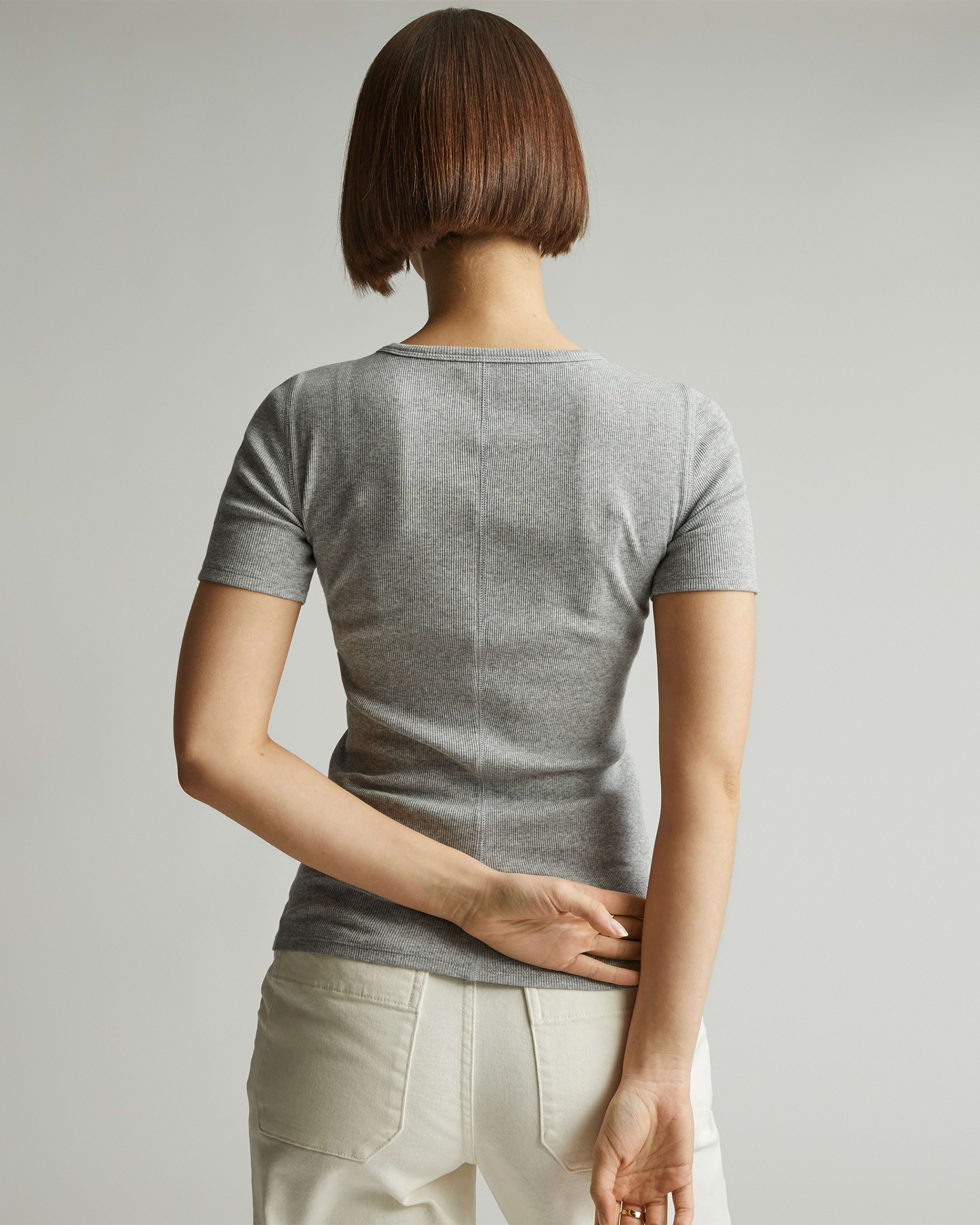 The Luxe Rib Crew | Heathered Grey – Everlane