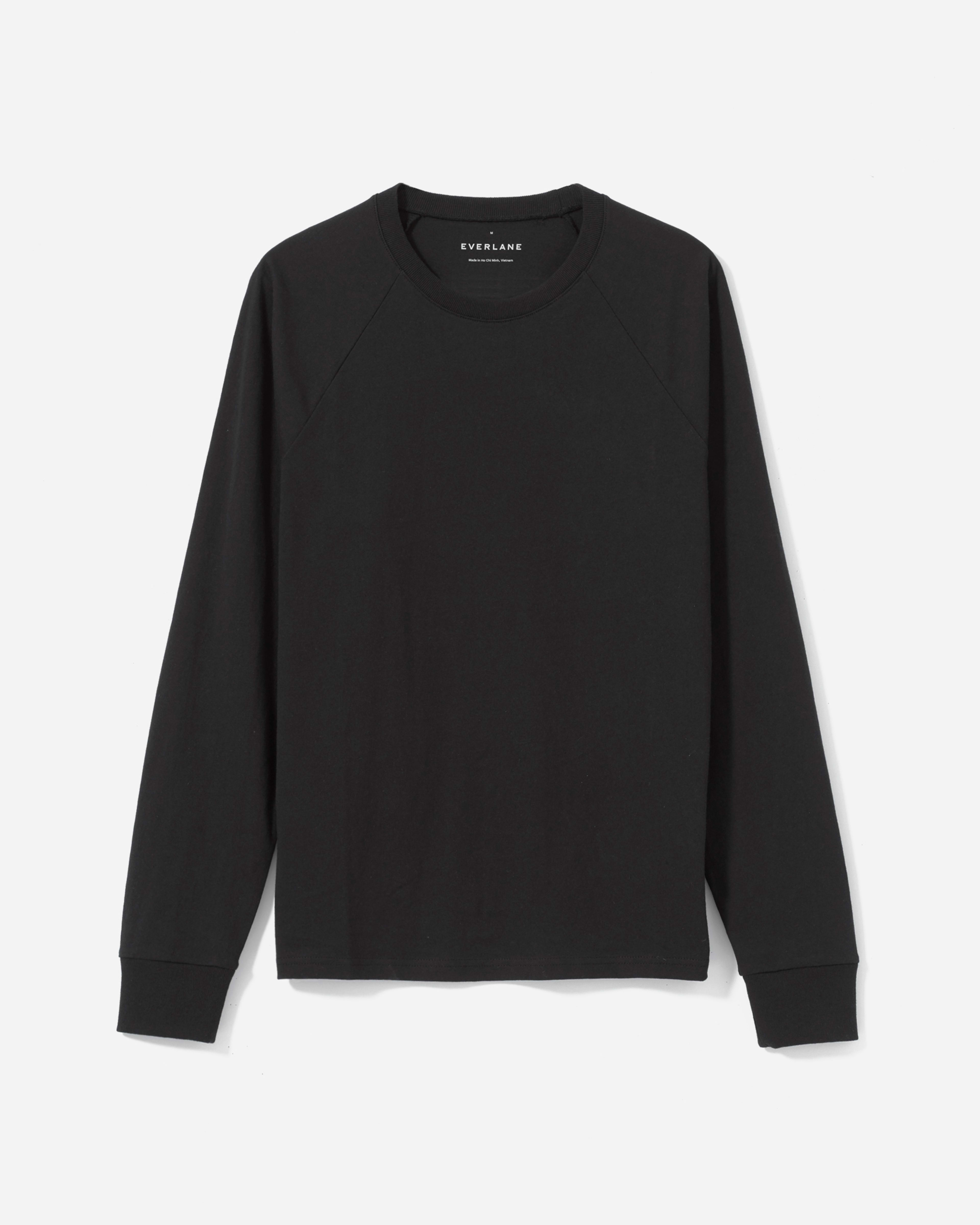 The Premium-Weight Long-Sleeve Crew | Uniform | Black – Everlane
