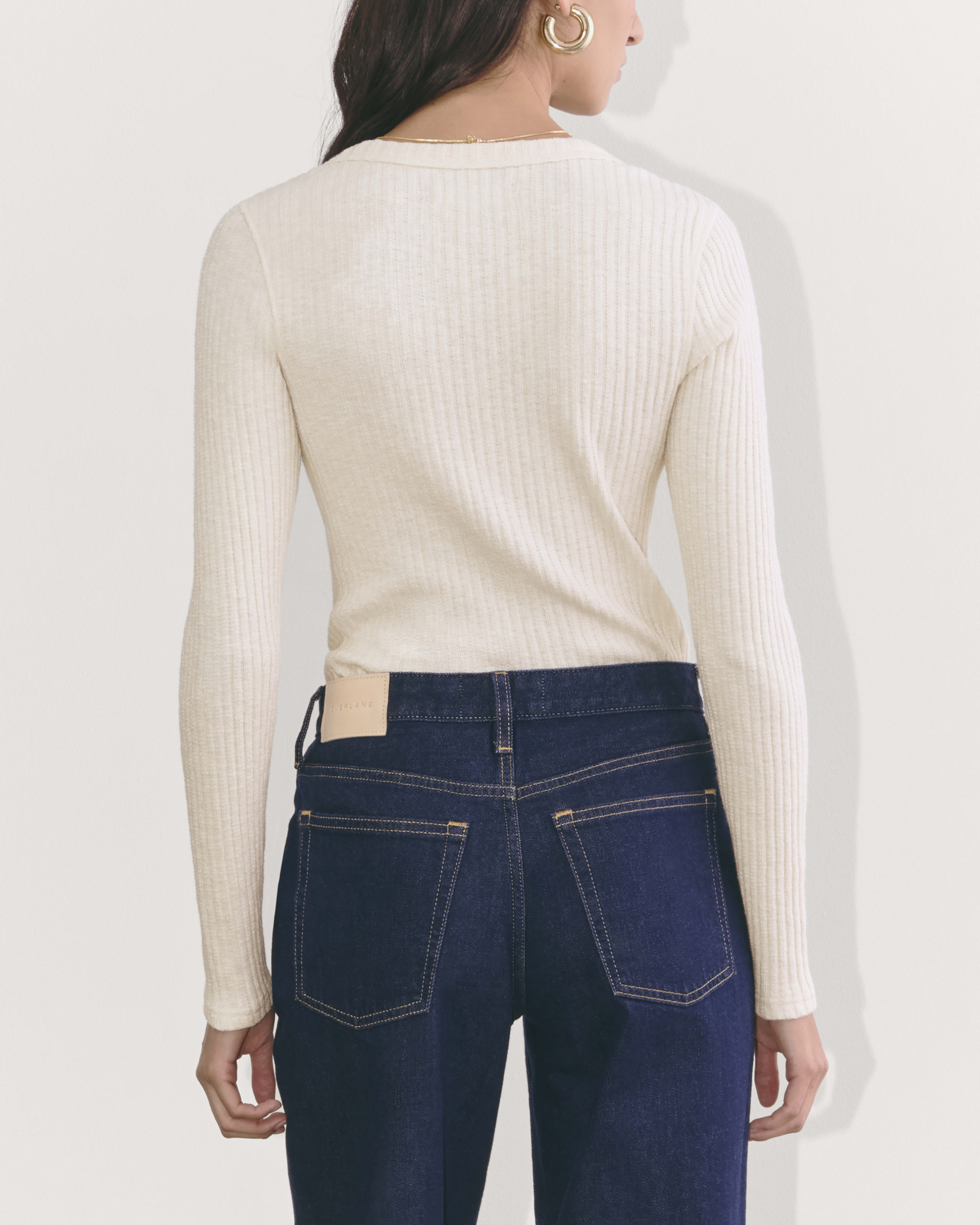 The Cozy Rib Henley Bone – Everlane
