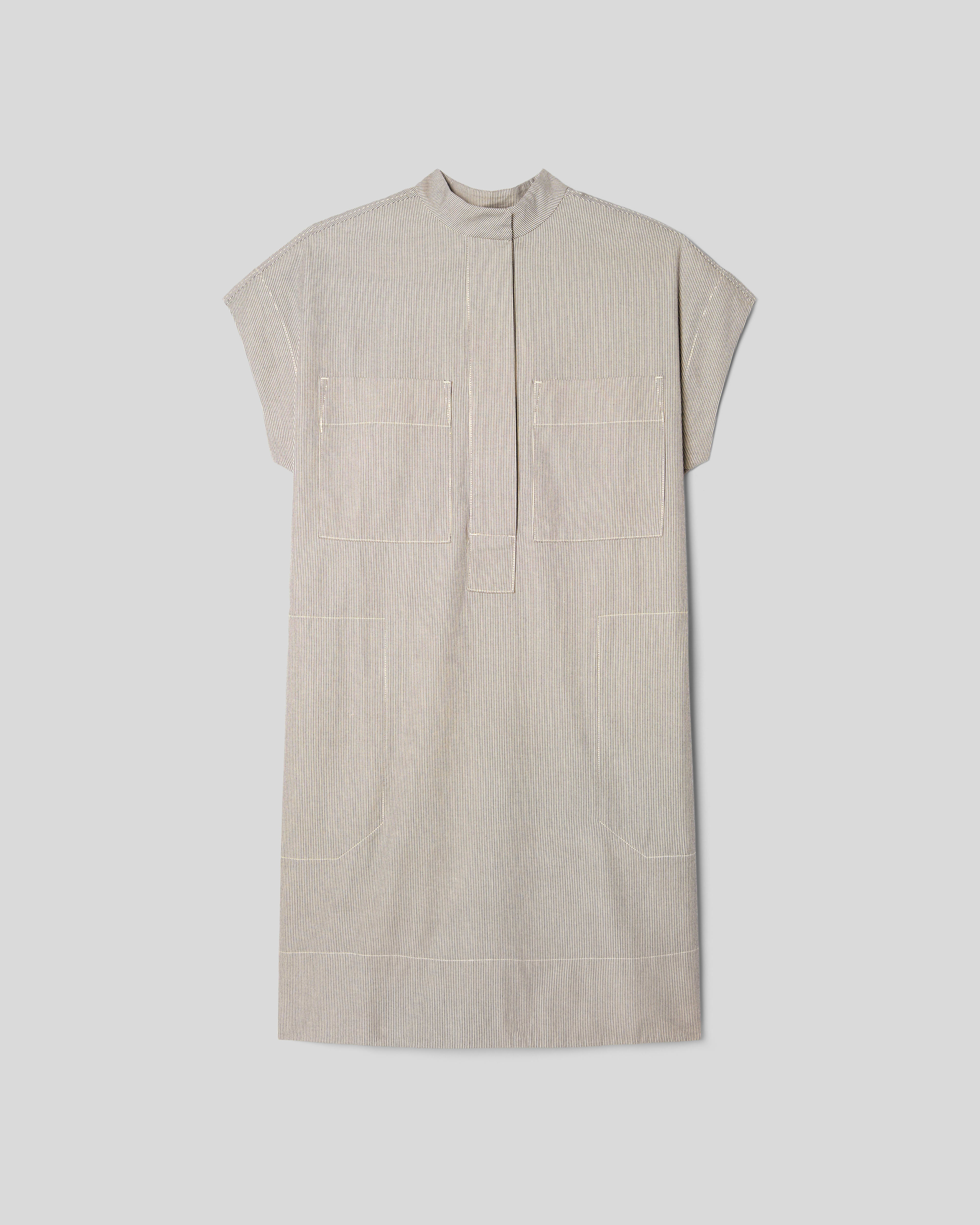 The Easy Workwear Dress | Canvas Tan / Navy – Everlane