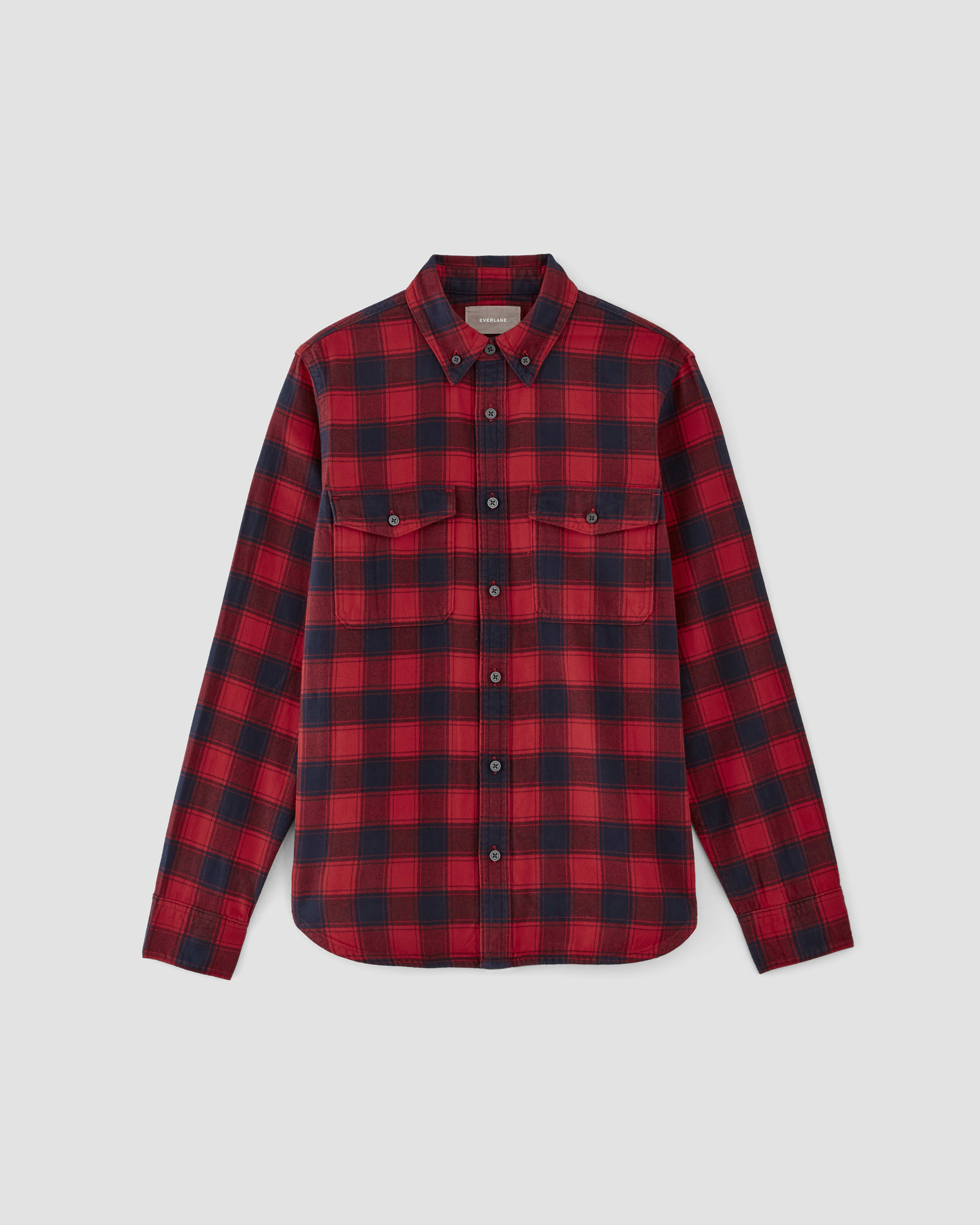 The Brushed Flannel Shirt Haute Red / Bellwether Blue – Everlane