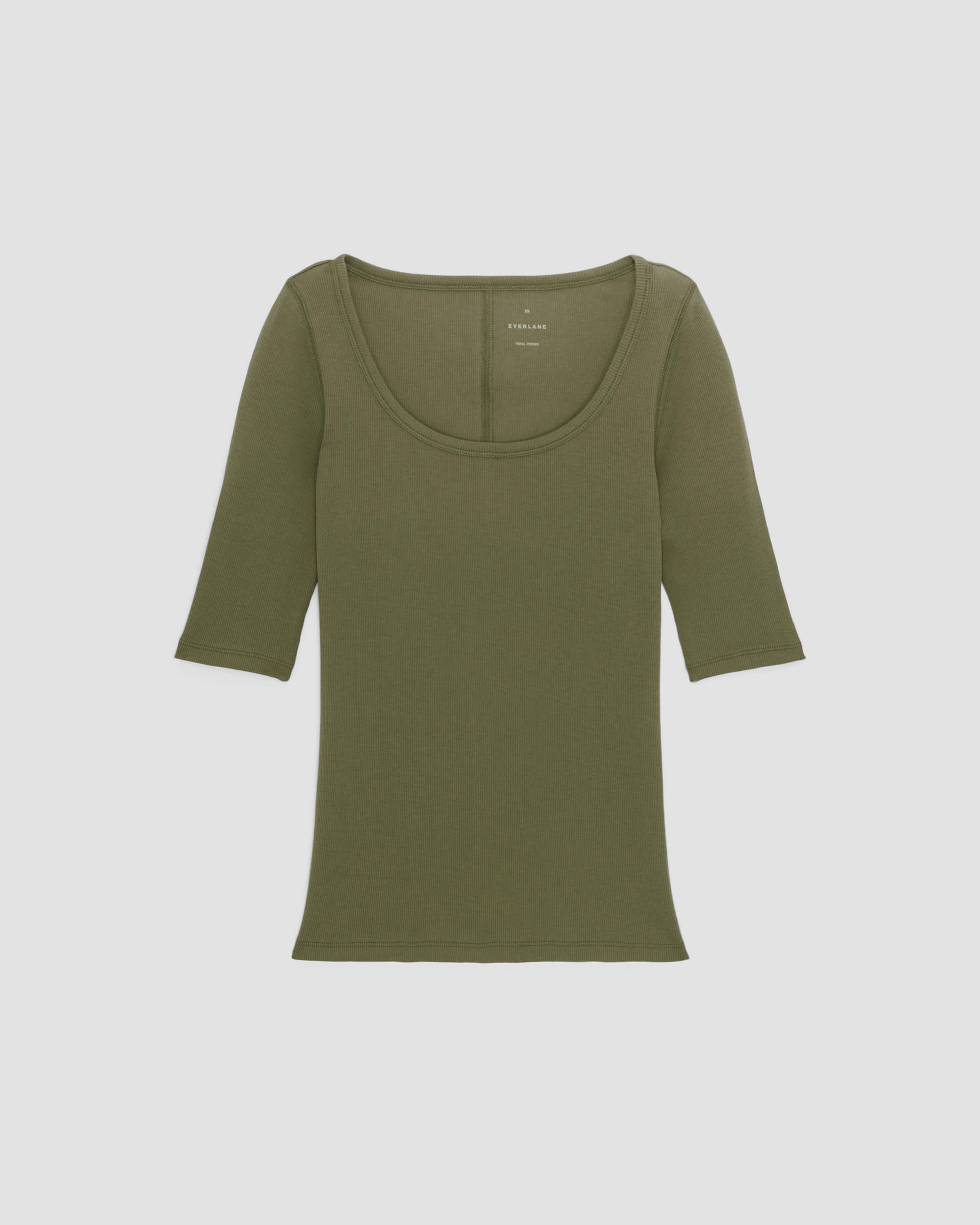 The Luxe Rib Scoop Neck Tee Kalamata Everlane
