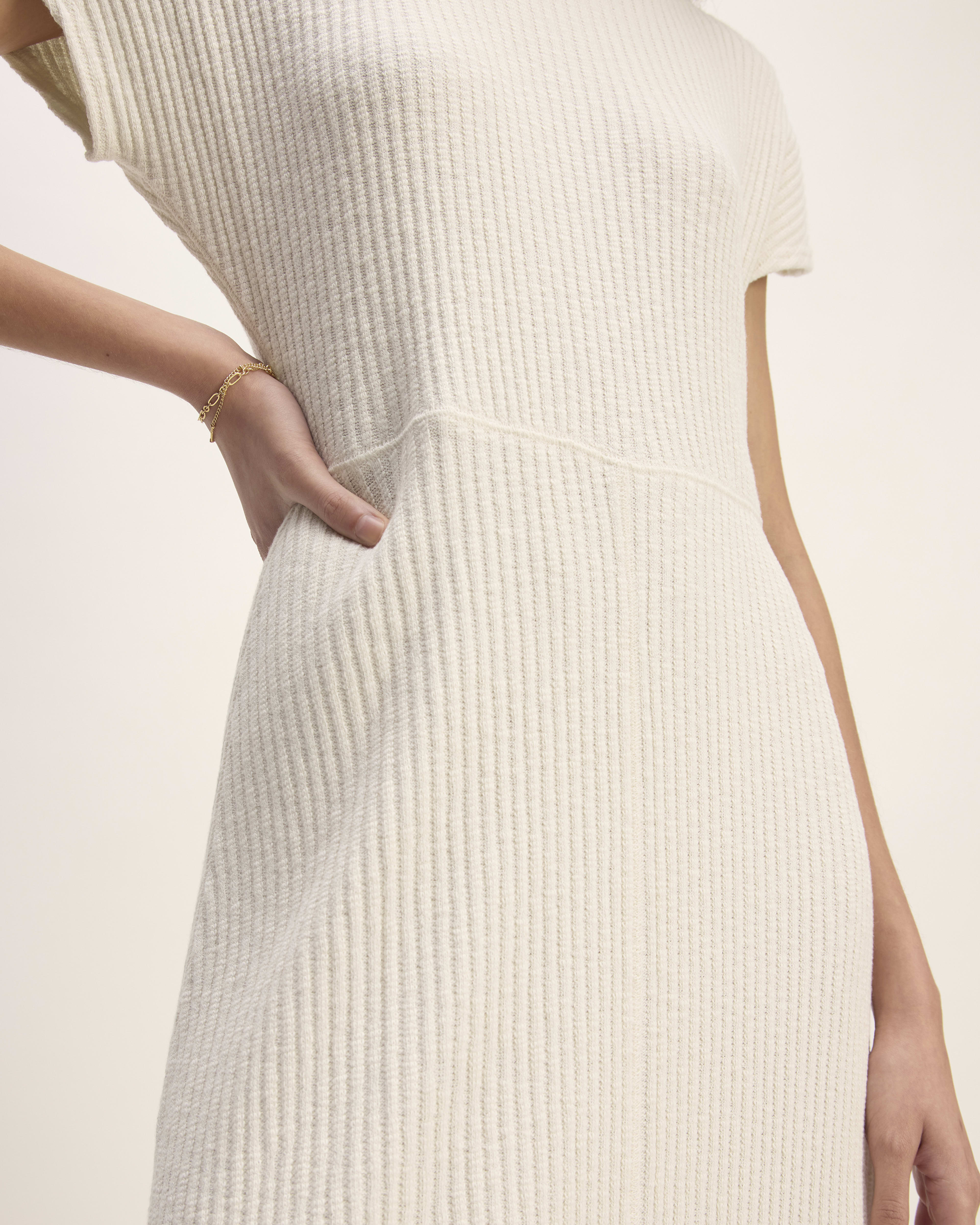 The Rib-Knit Cap-Sleeve Midi Dress | Bone – Everlane
