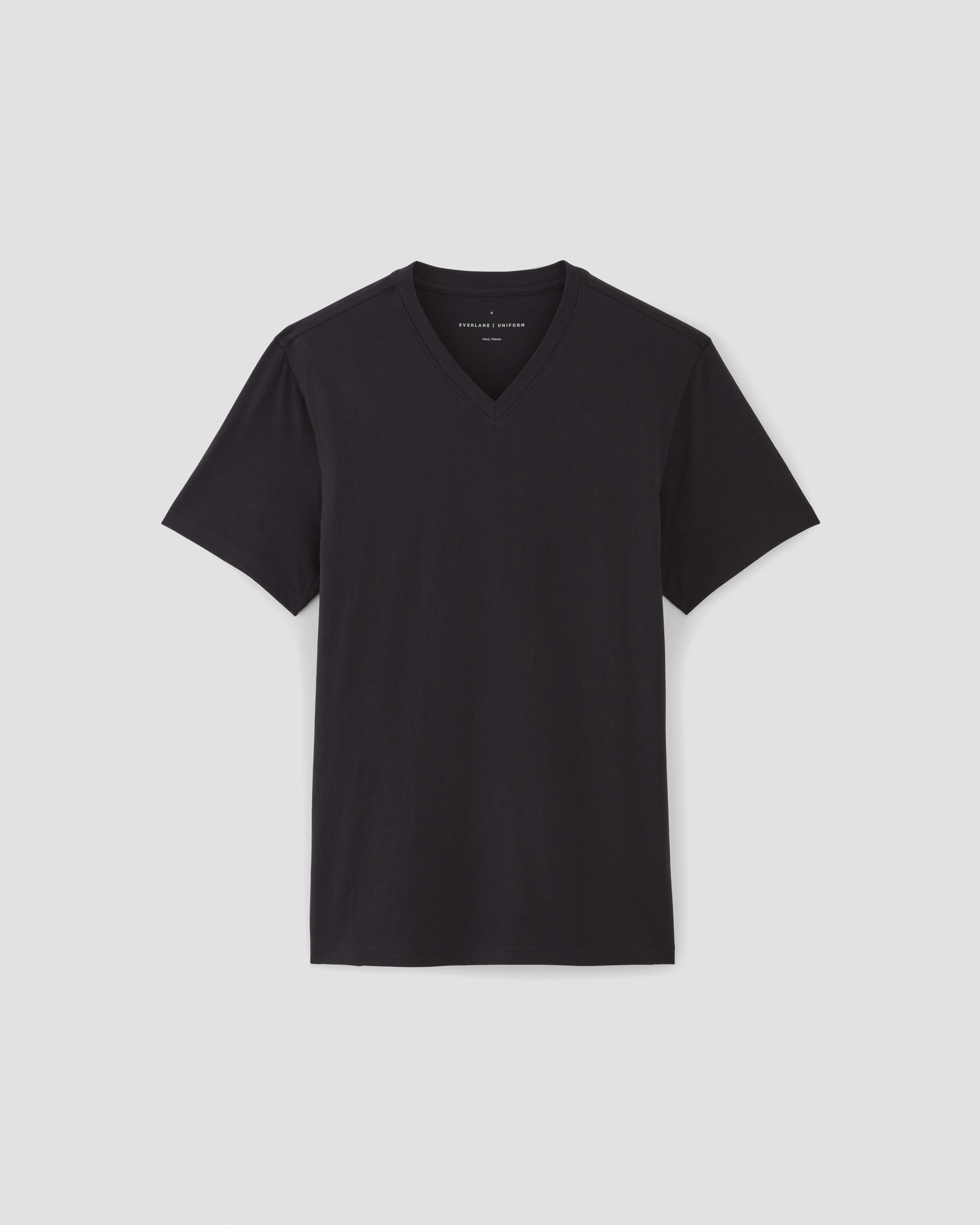 The Essential Organic V-Neck Tee | Black – Everlane