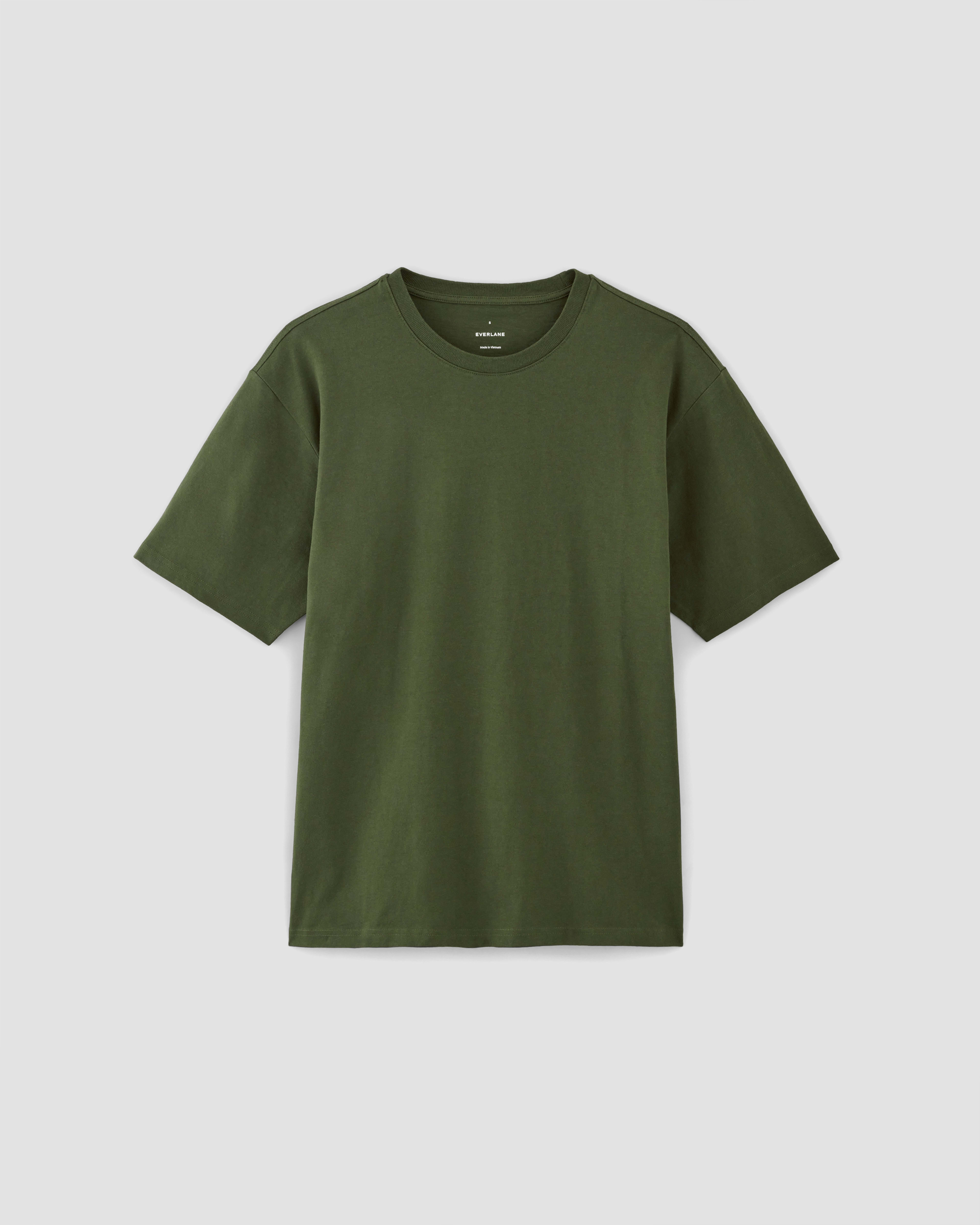 The Premium-Weight Relaxed Crew | Uniform | Deep Moss Green – Everlane