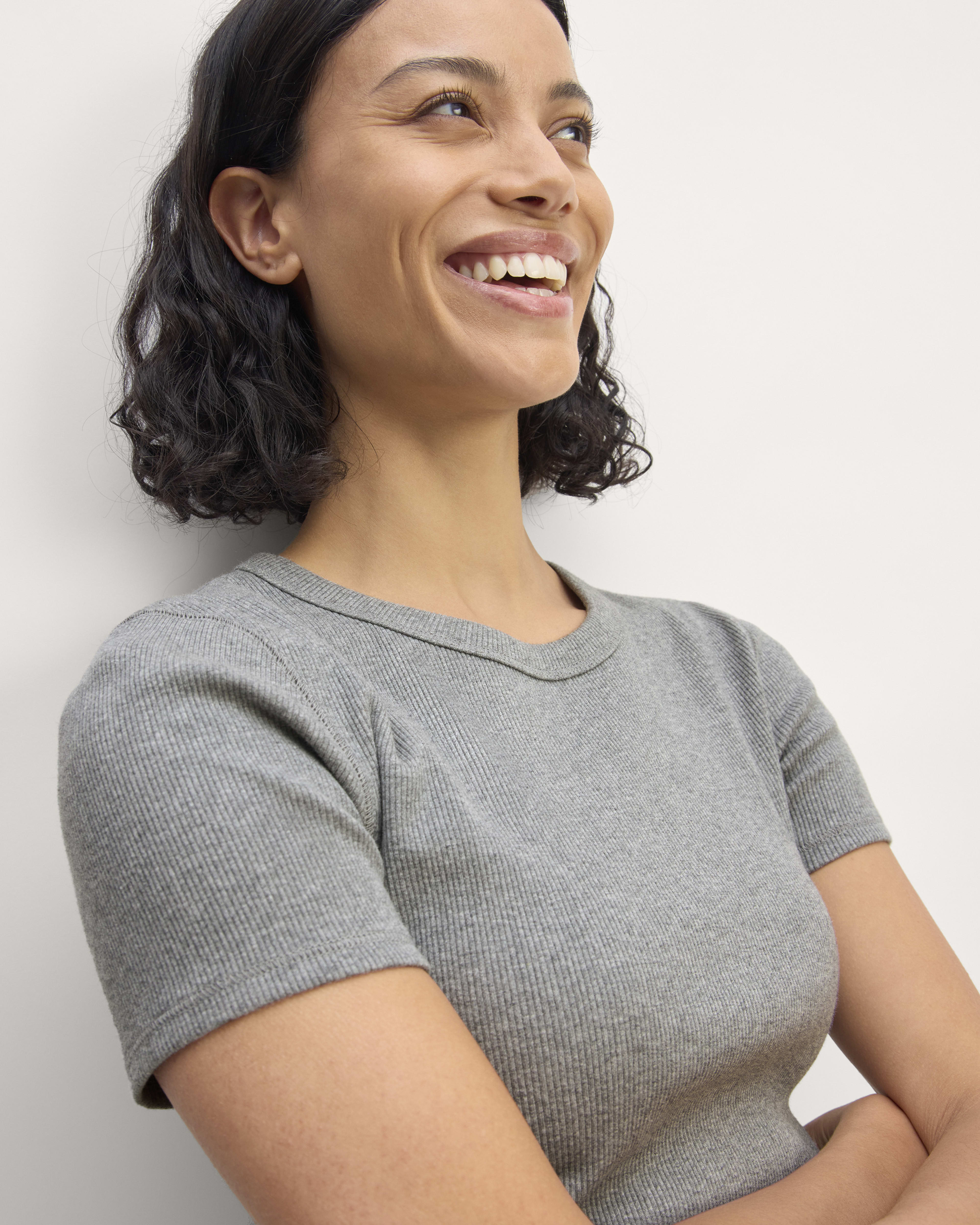 The ’90s Rib Tee Mid Heather Grey – Everlane