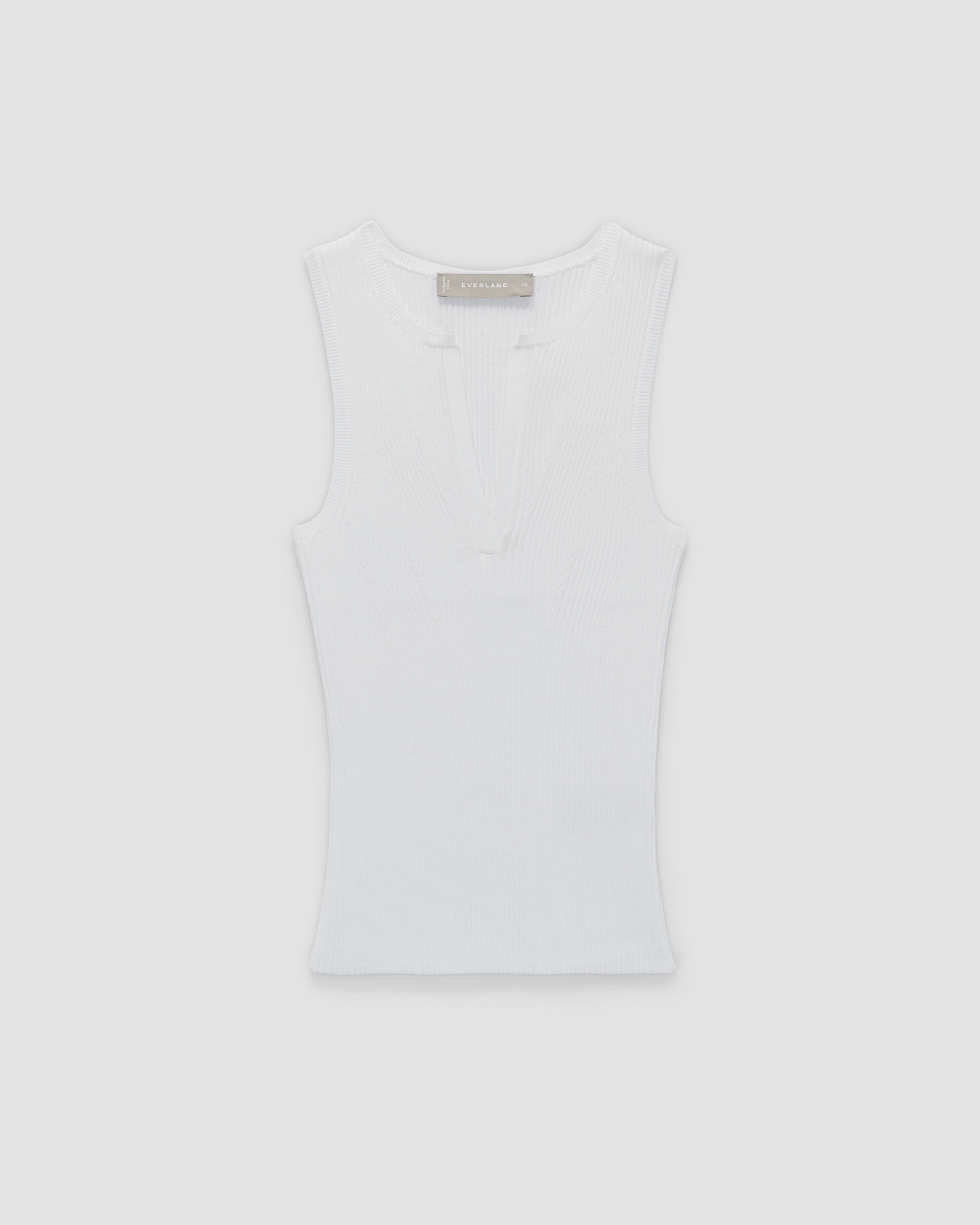 The Ribbed Cutaway Tank | White – Everlane