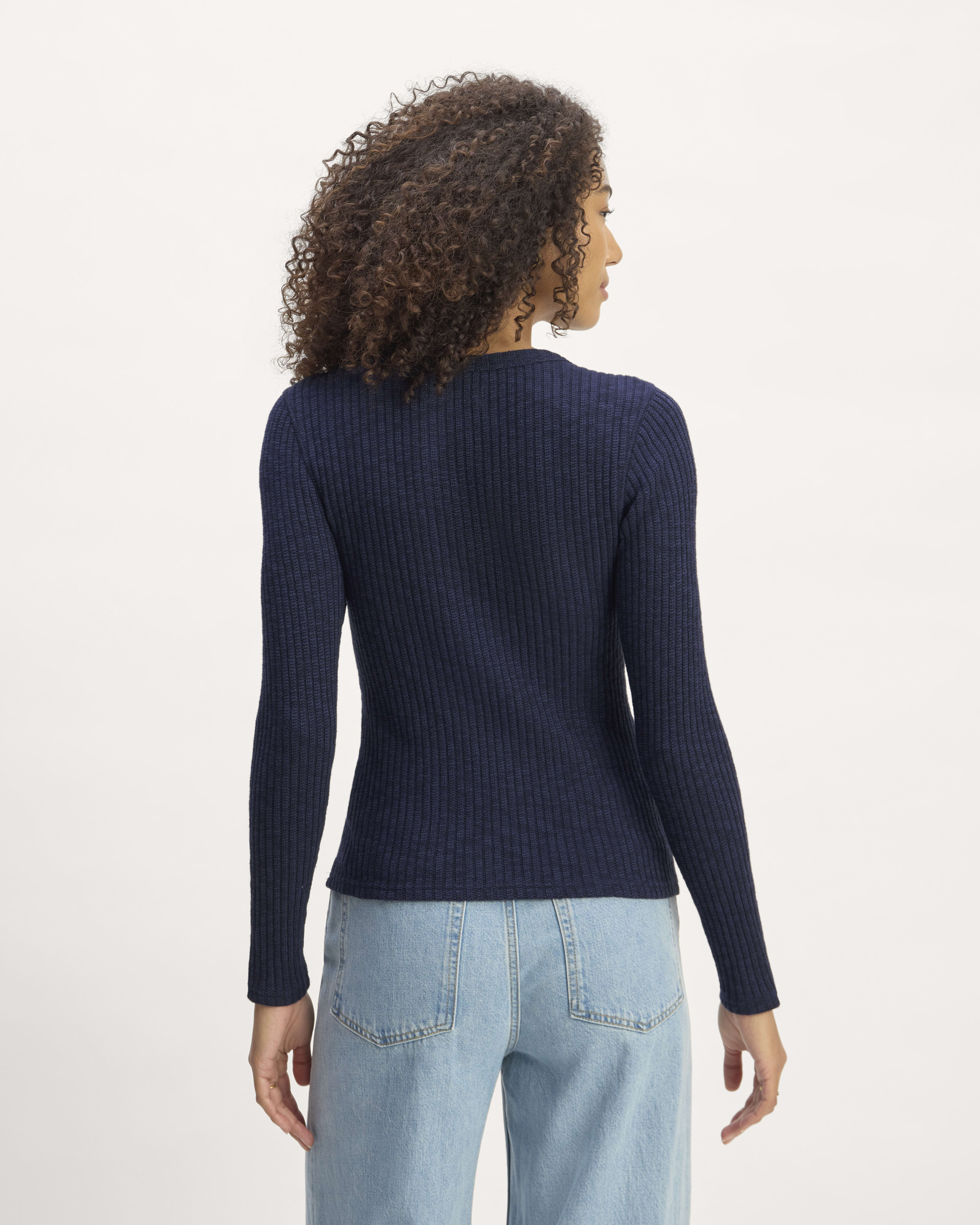 The Cozy Rib Long-Sleeve Tee | Navy – Everlane